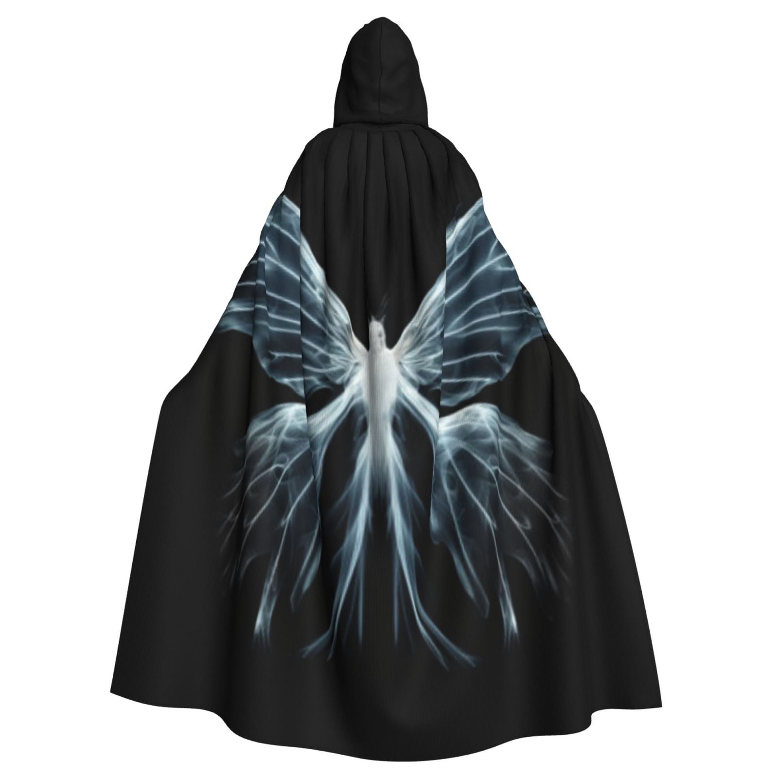 Unisex Hooded Cloak Adult Lightweight Overcoat Angel Wings Print Cloak ...