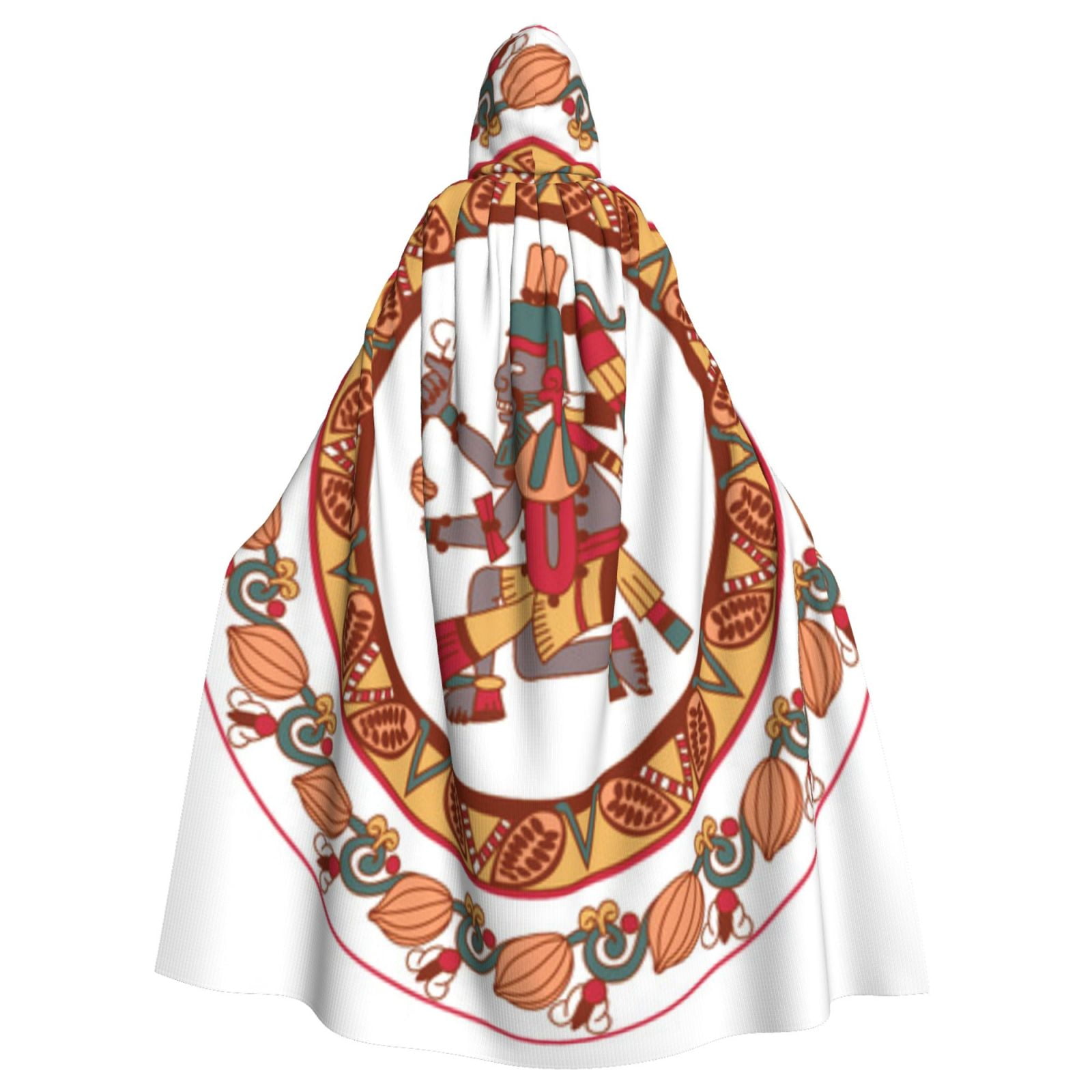 Unisex Hooded Cloak Adult Lightweight Overcoat Aztec Cacao Tree Mayans ...