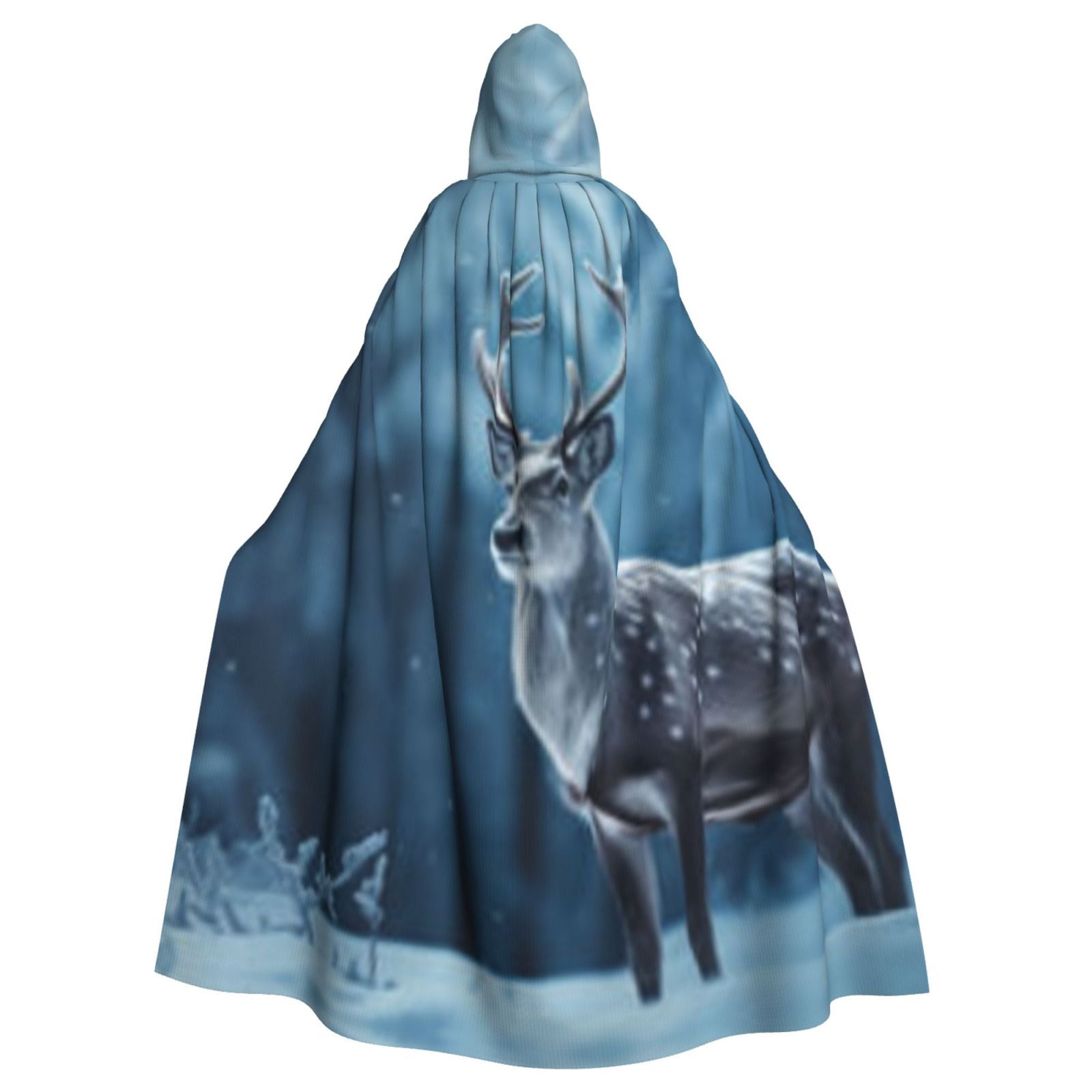 Unisex Hooded Cloak Adult Lightweight Overcoat Beautiful Reindeer ...
