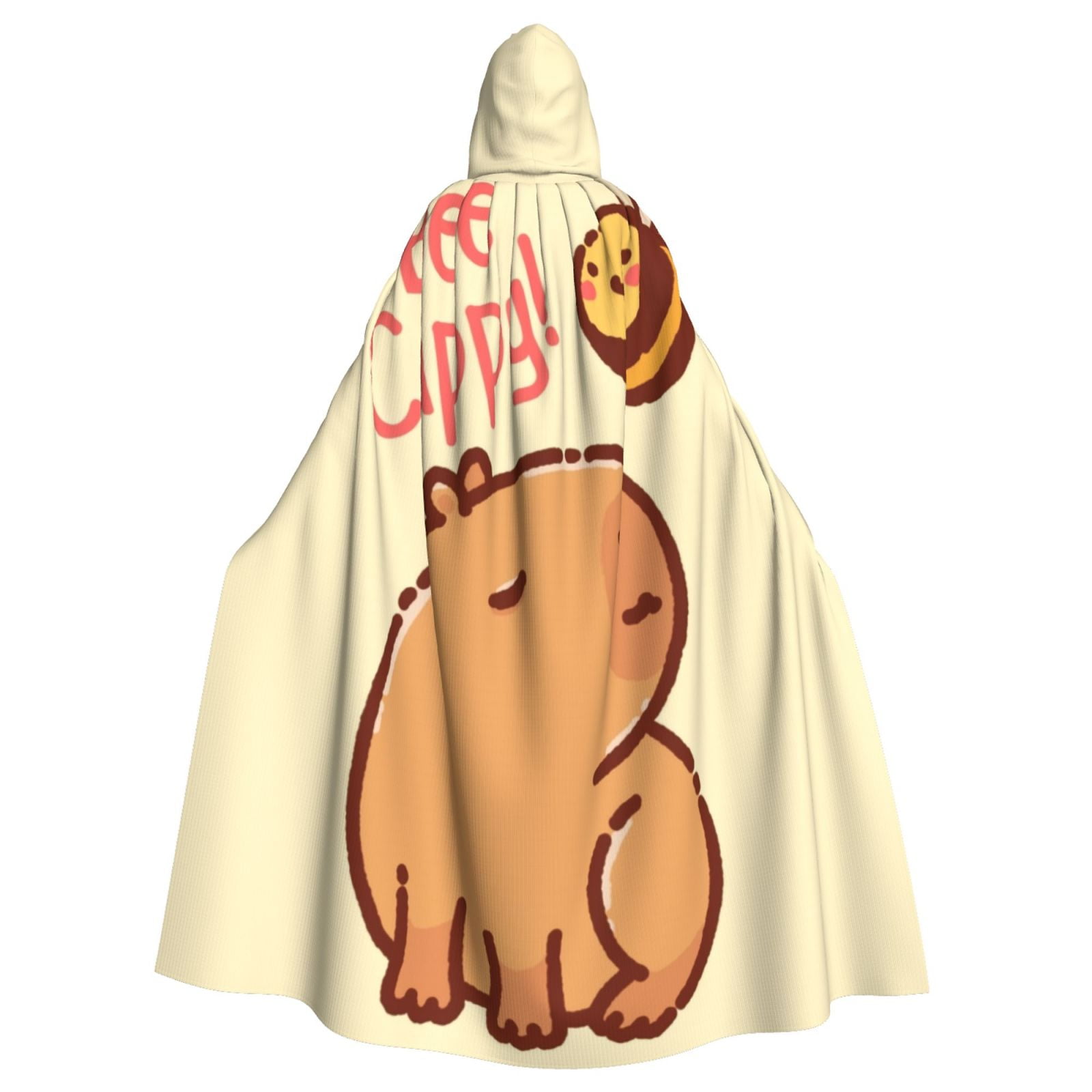 Unisex Hooded Cloak Adult Lightweight Overcoat Bee Cappy Capybara Pun ...