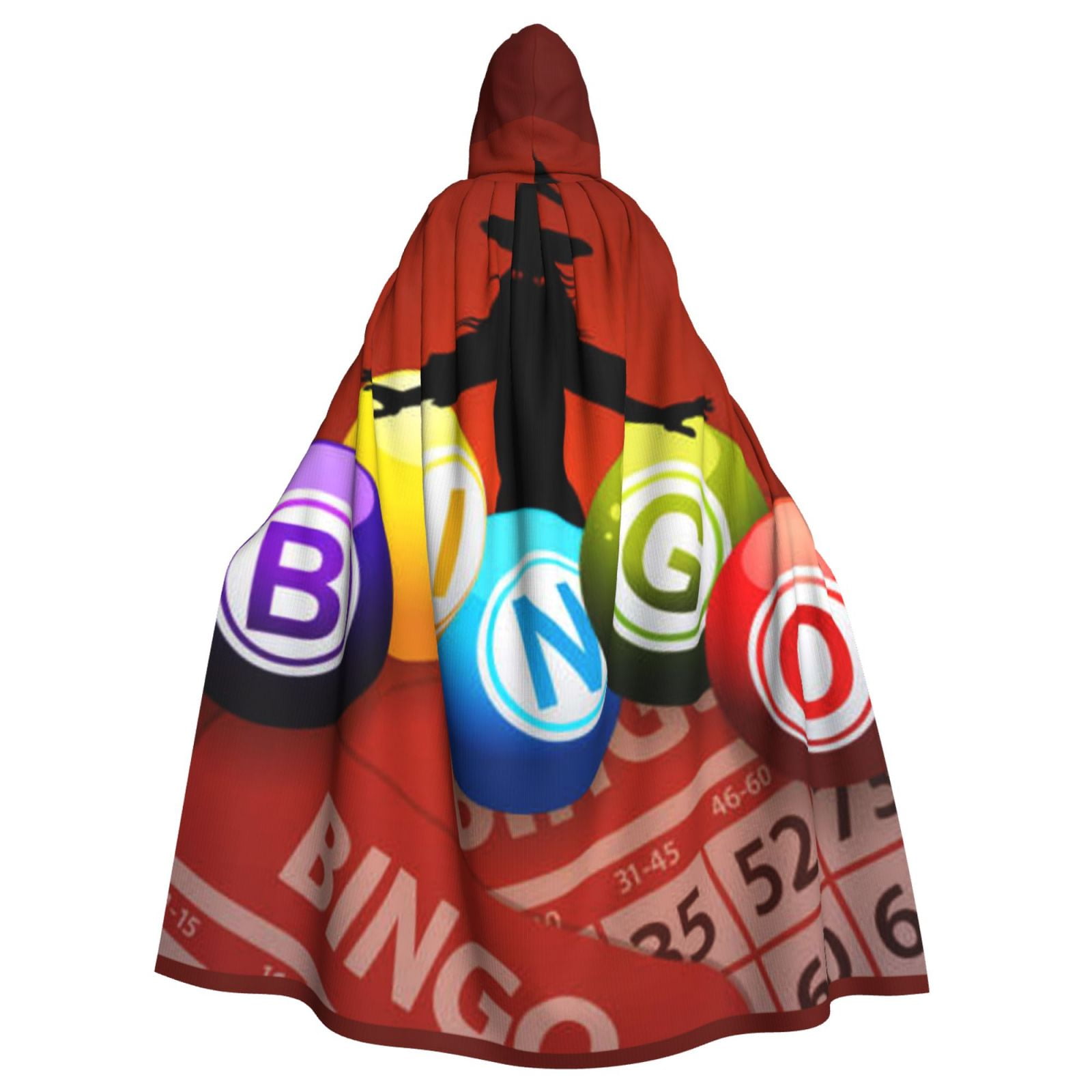 Unisex Hooded Cloak Adult Lightweight Overcoat Bingo Balls And Bingo ...