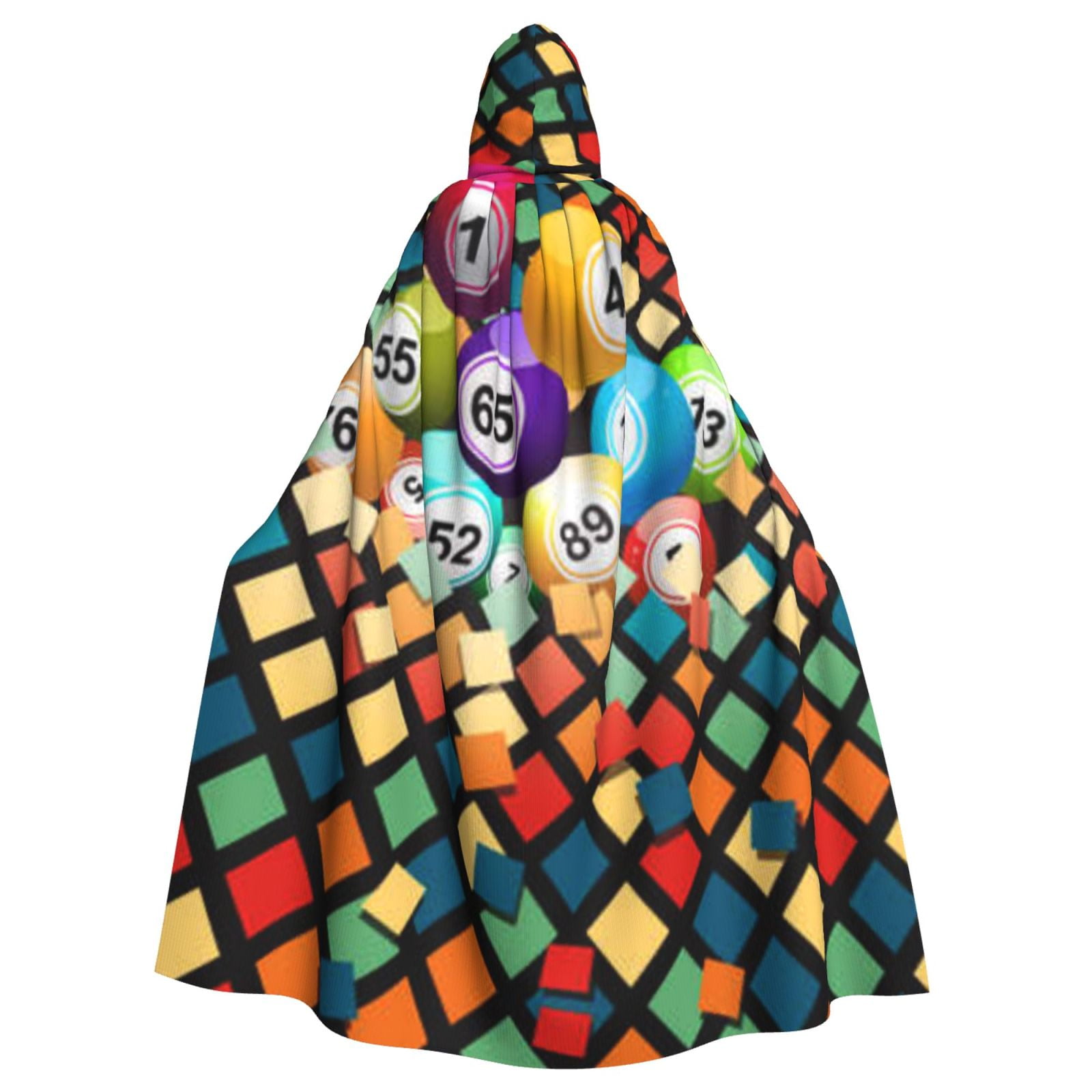 Unisex Hooded Cloak Adult Lightweight Overcoat Bingo Balls Breaking ...