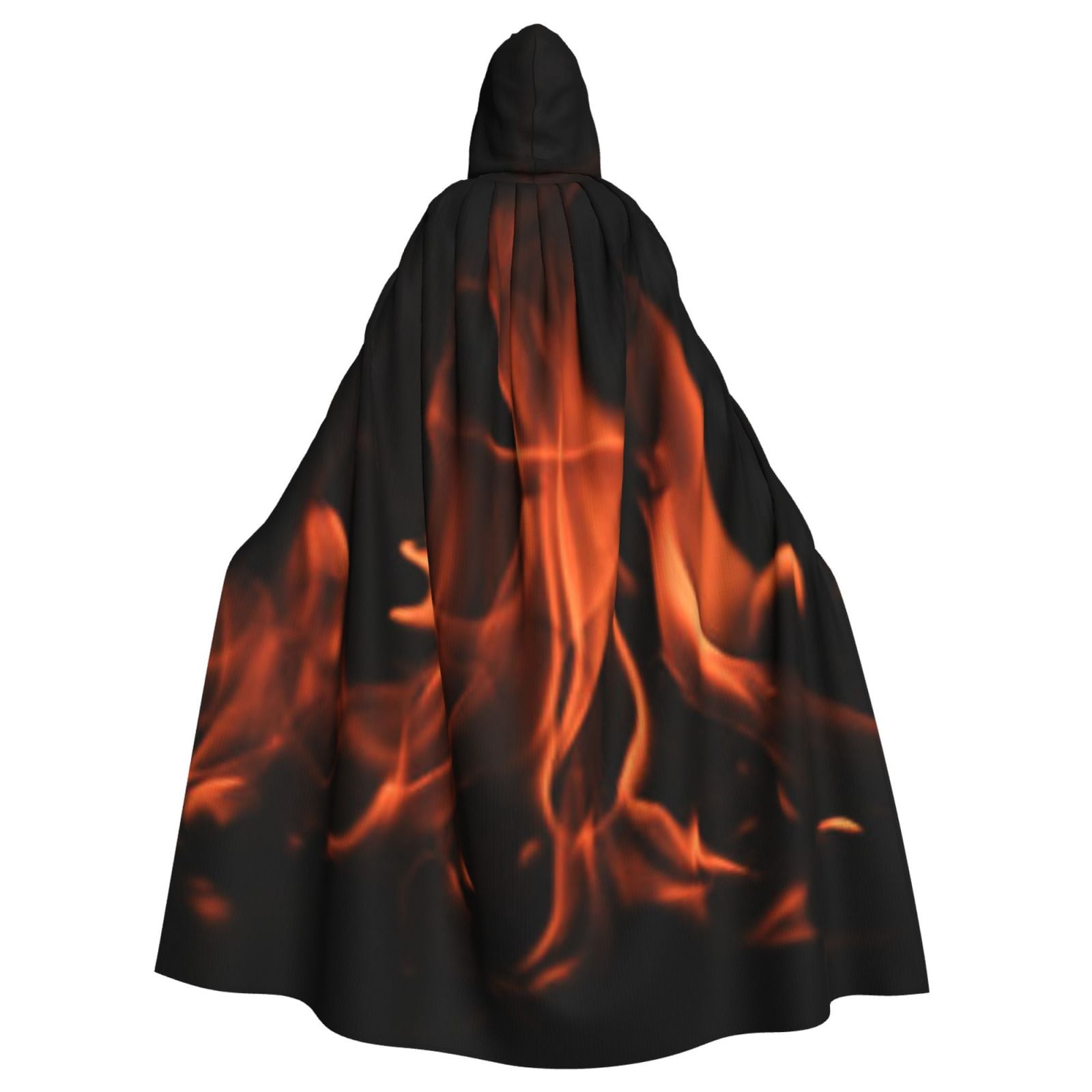 Unisex Hooded Cloak Adult Lightweight Overcoat Blaze Fire Flame Texture ...