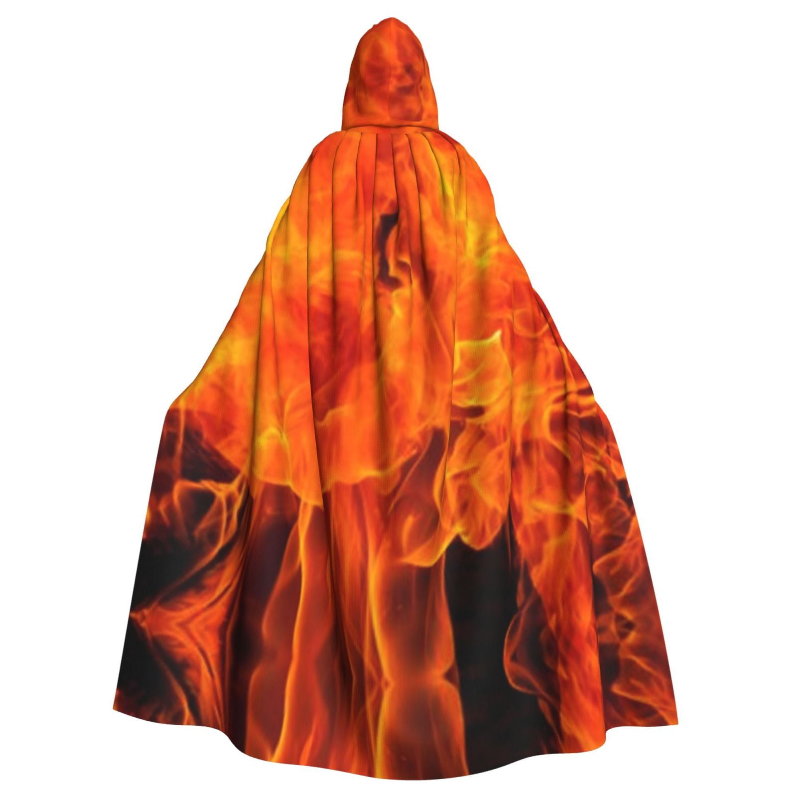 Unisex Hooded Cloak Adult Lightweight Overcoat Blazes Of Fire Cloak for ...