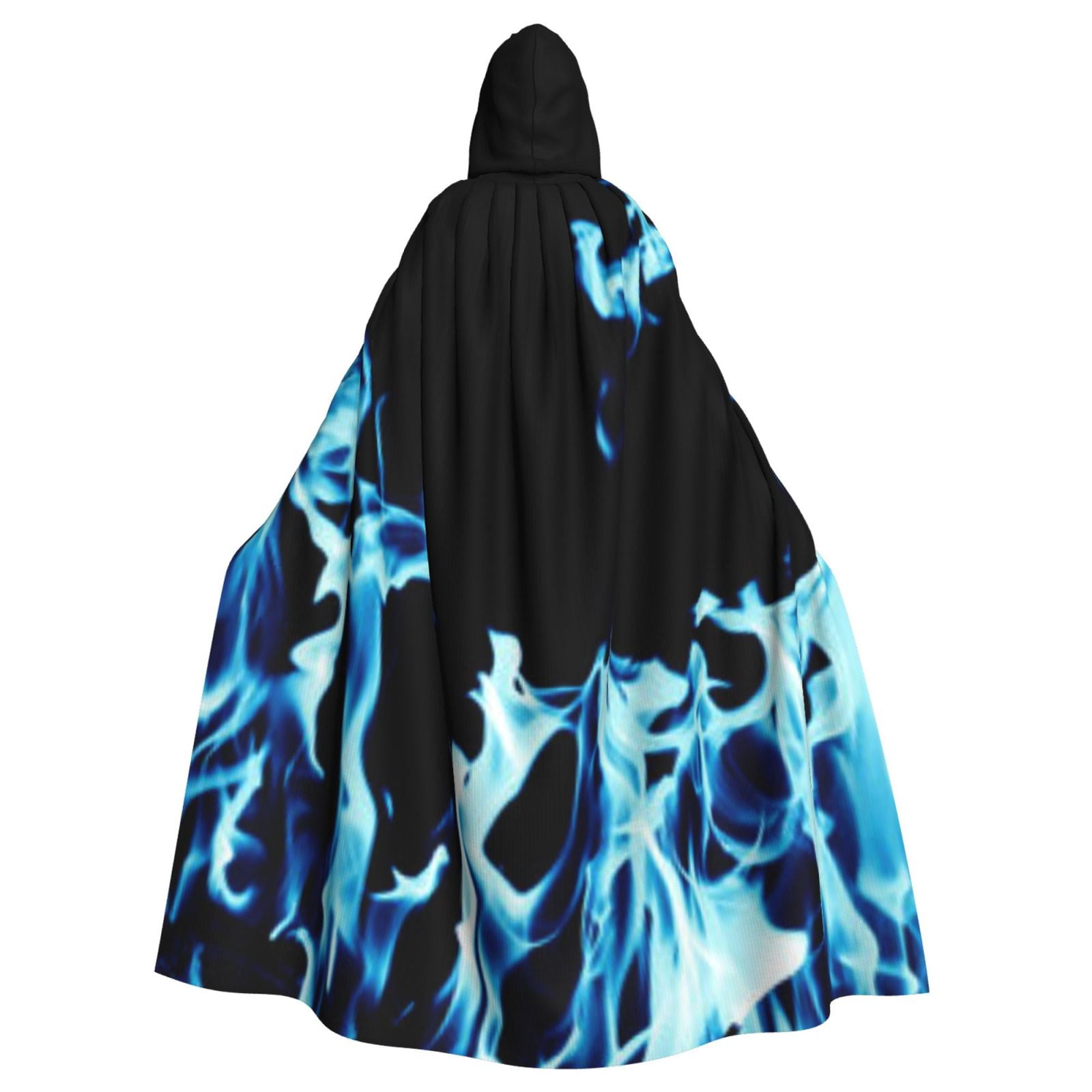 Unisex Hooded Cloak Adult Lightweight Overcoat Blue Flame Fire Cloak ...