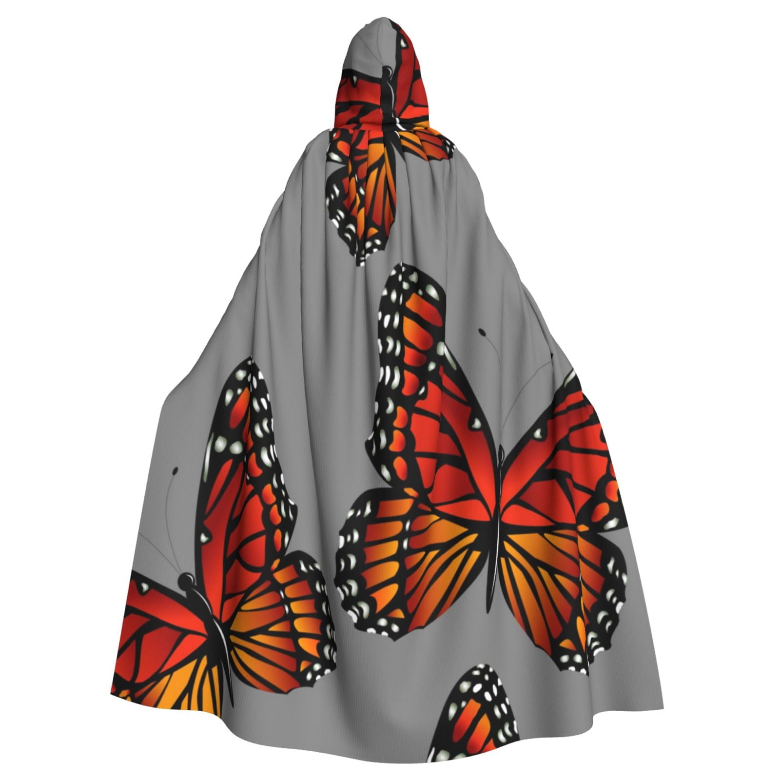 Unisex Hooded Cloak Adult Lightweight Overcoat Bright Monarch Butterfly ...
