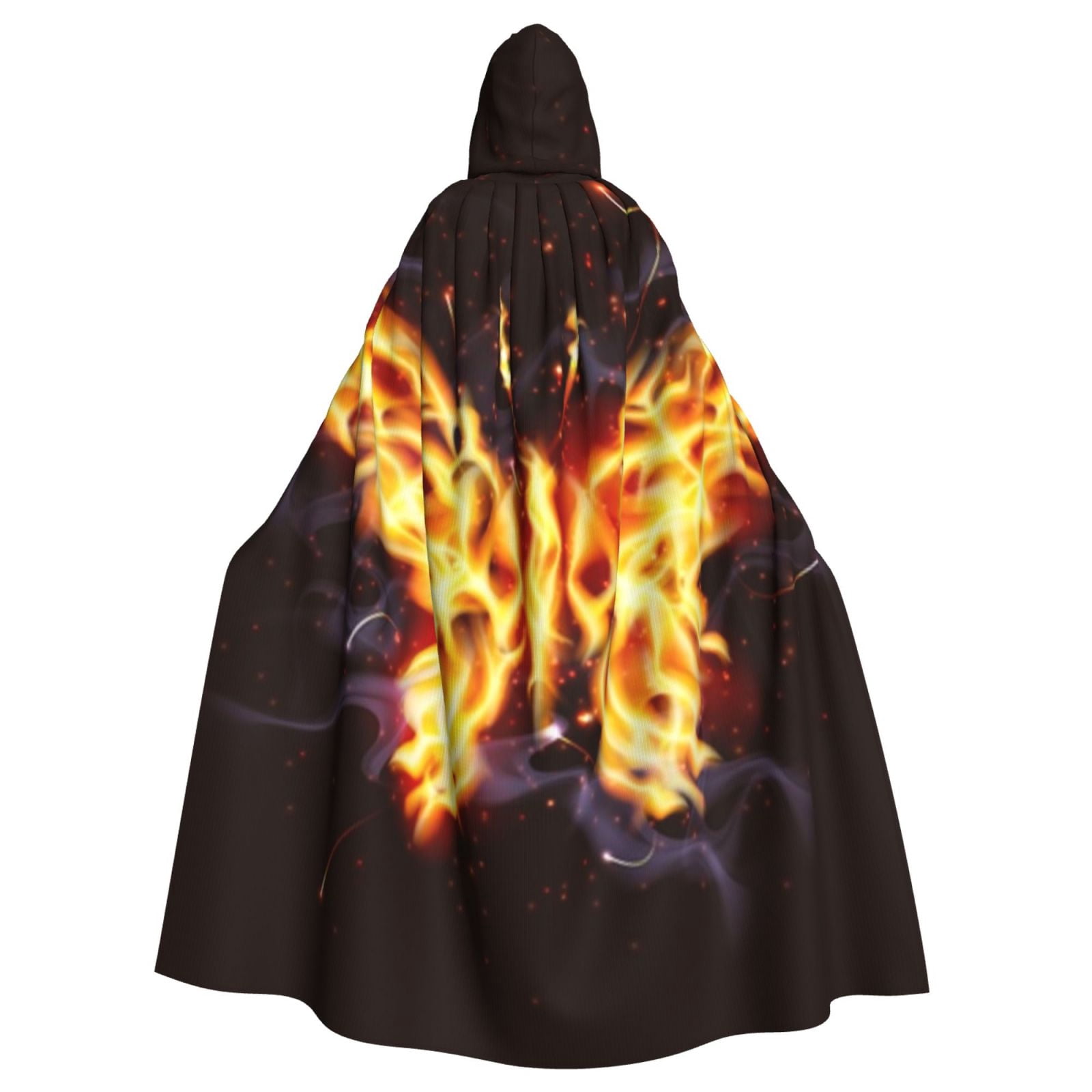 Unisex Hooded Cloak Adult Lightweight Overcoat Butterfly Fire Cloak for ...