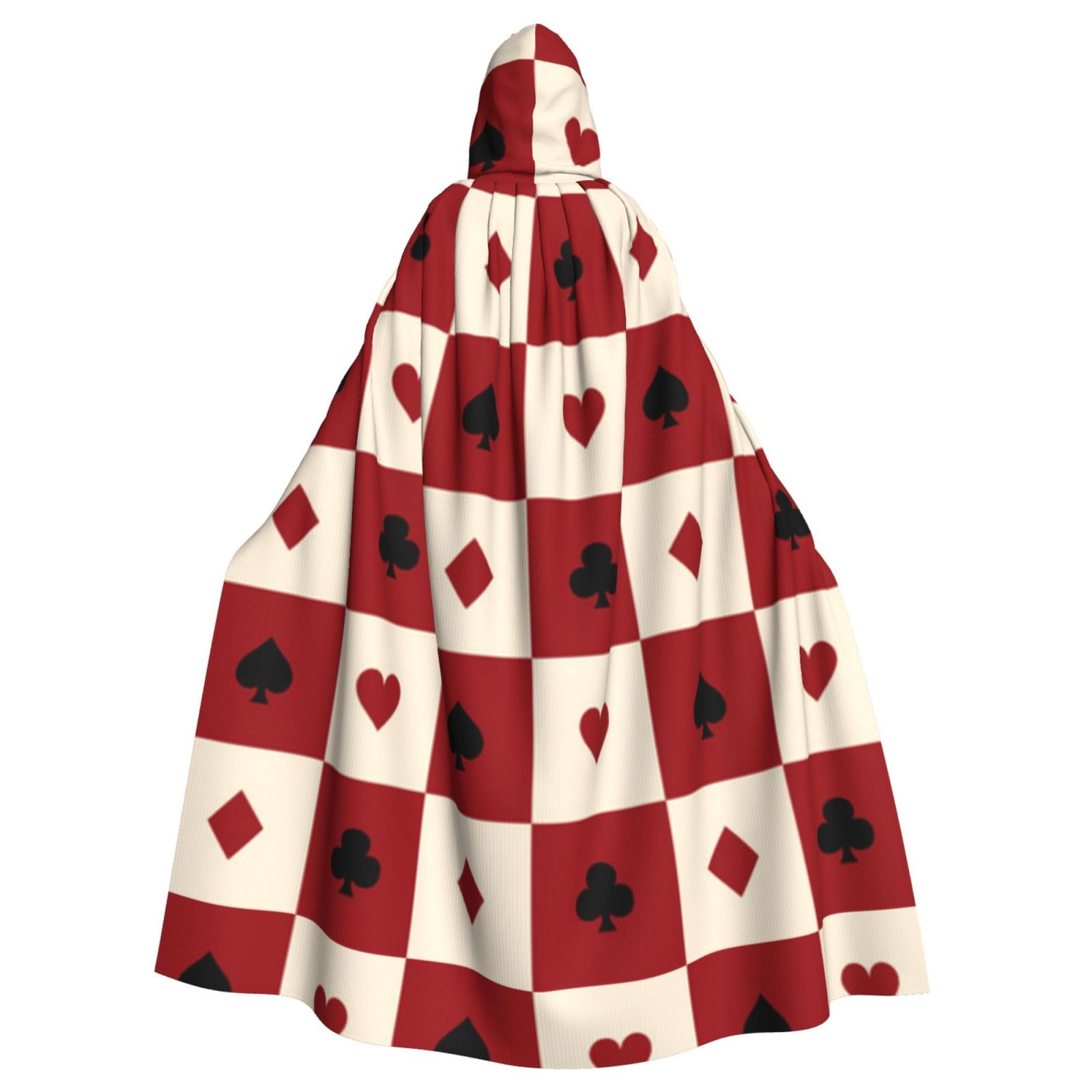 Unisex Hooded Cloak Adult Lightweight Overcoat Card Suits Chess Board ...