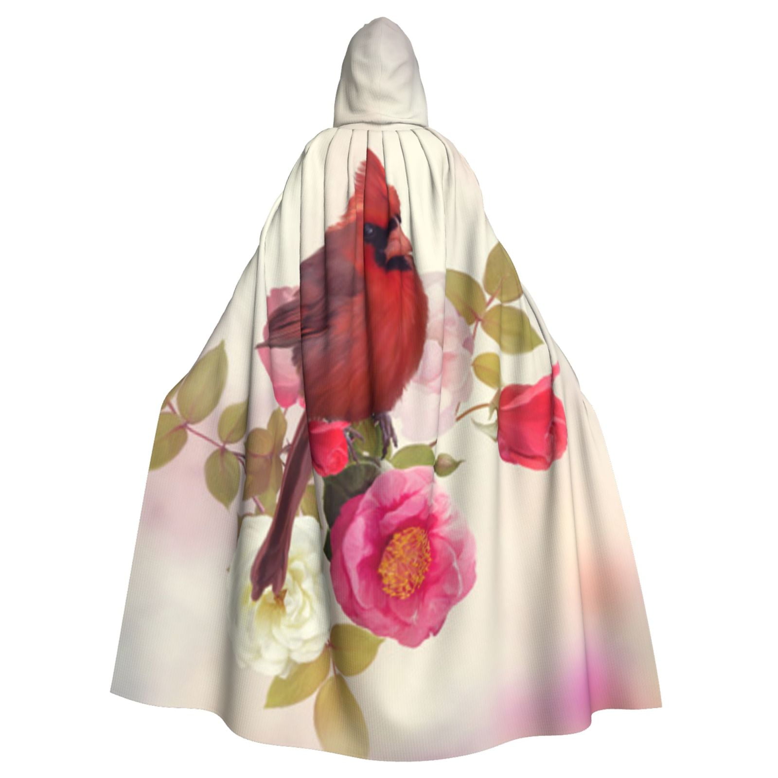Unisex Hooded Cloak Adult Lightweight Overcoat Cardinal In The Rose ...
