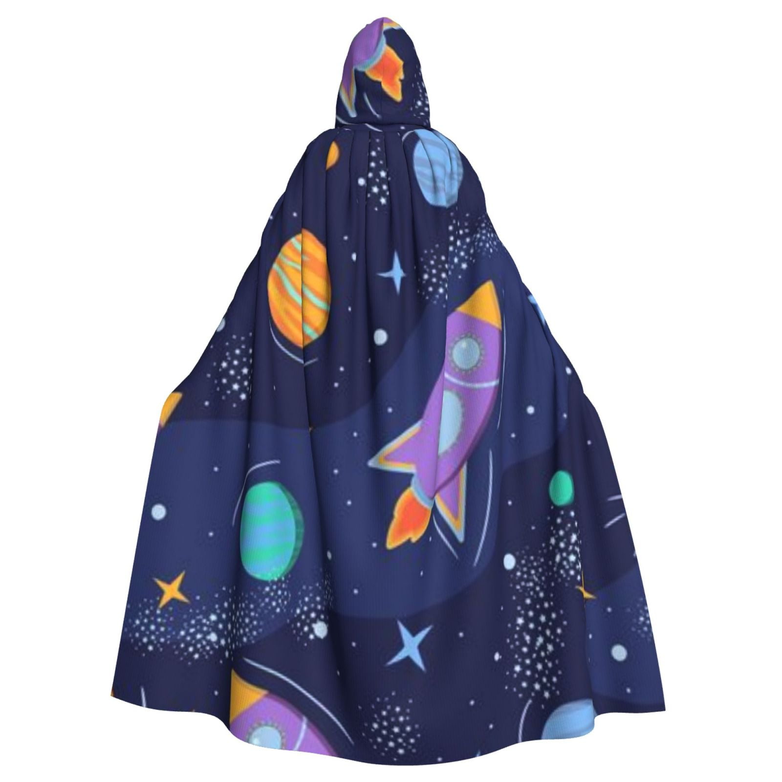 Unisex Hooded Cloak Adult Lightweight Overcoat Colorful Galaxy Space ...