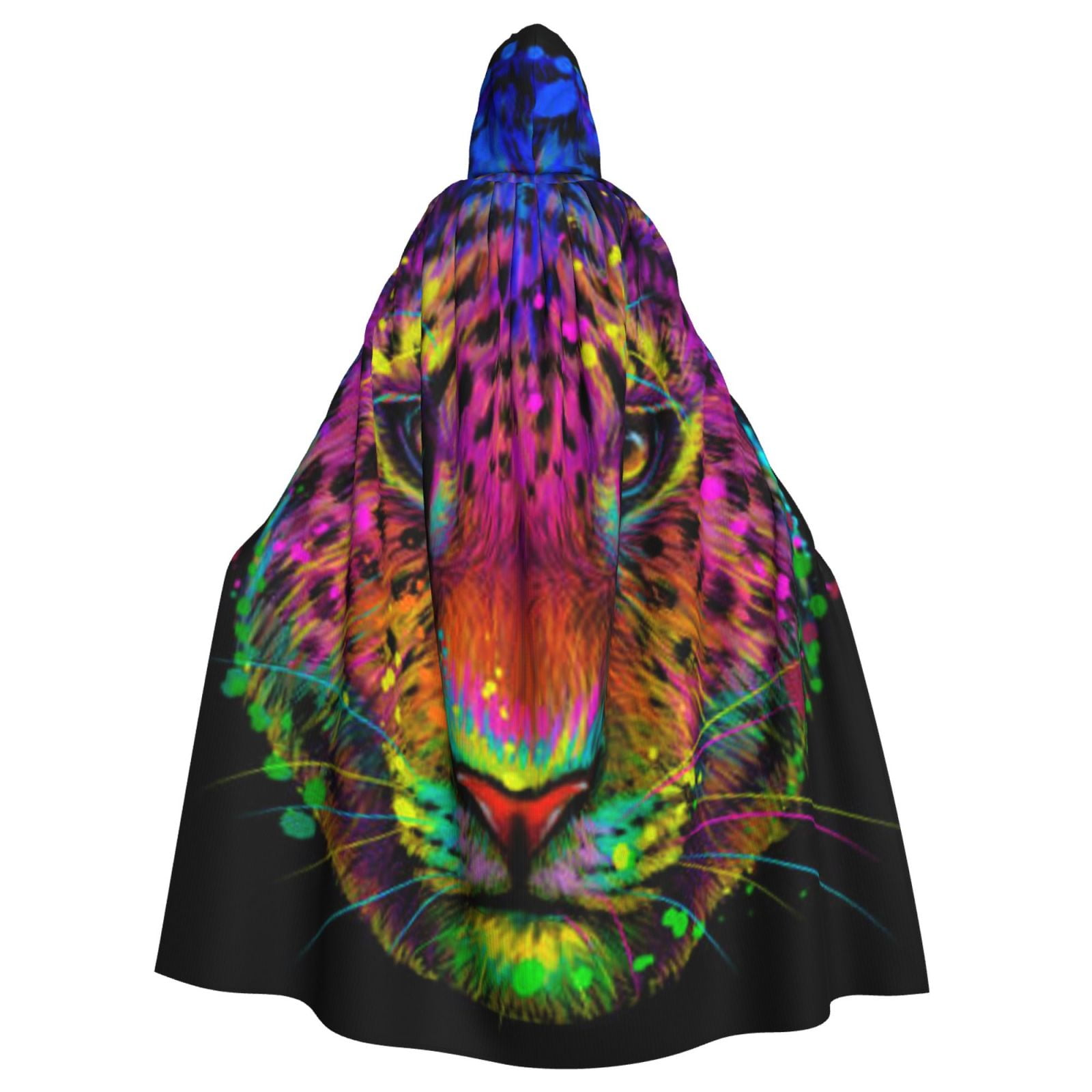 Unisex Hooded Cloak Adult Lightweight Overcoat Colorful Jaguar Head ...