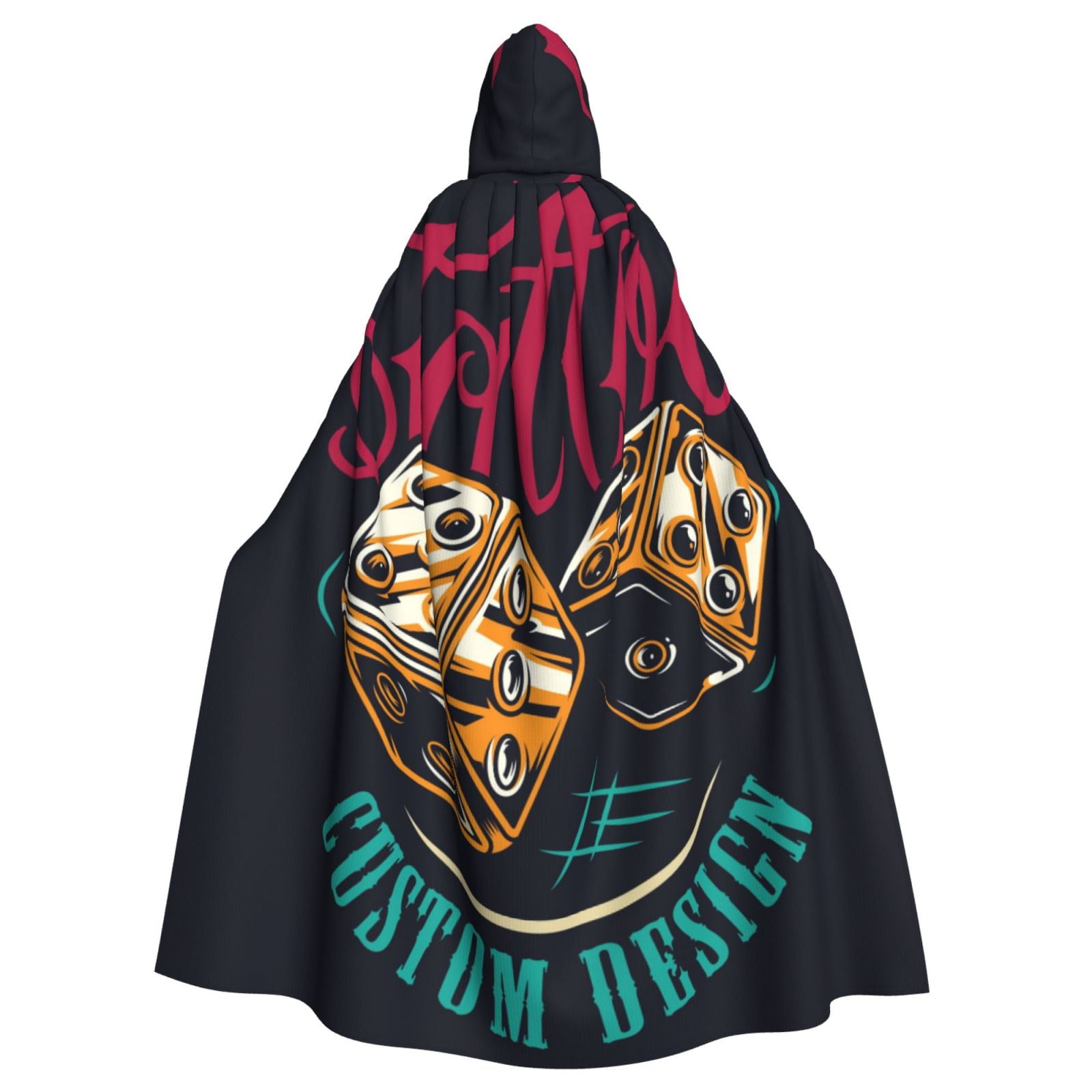 Unisex Hooded Cloak Adult Lightweight Overcoat Colorful Tattoo Print ...