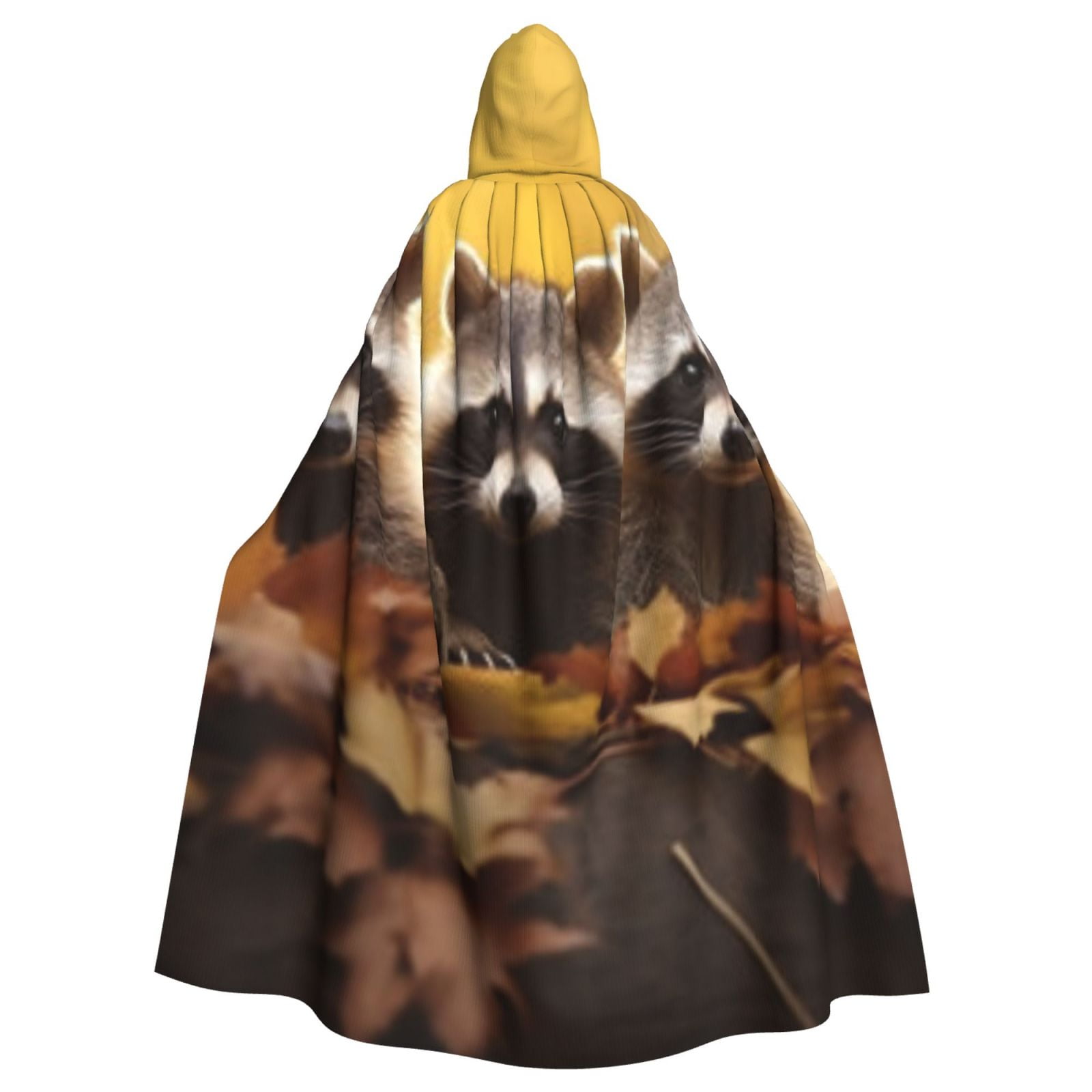 Unisex Hooded Cloak Adult Lightweight Overcoat Cute Raccoon In The ...