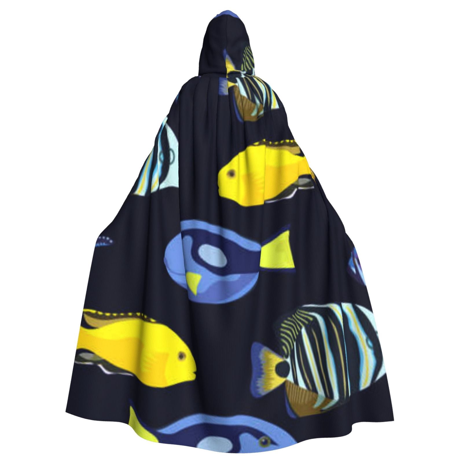 Unisex Hooded Cloak Adult Lightweight Overcoat Cute Tropical Coral ...