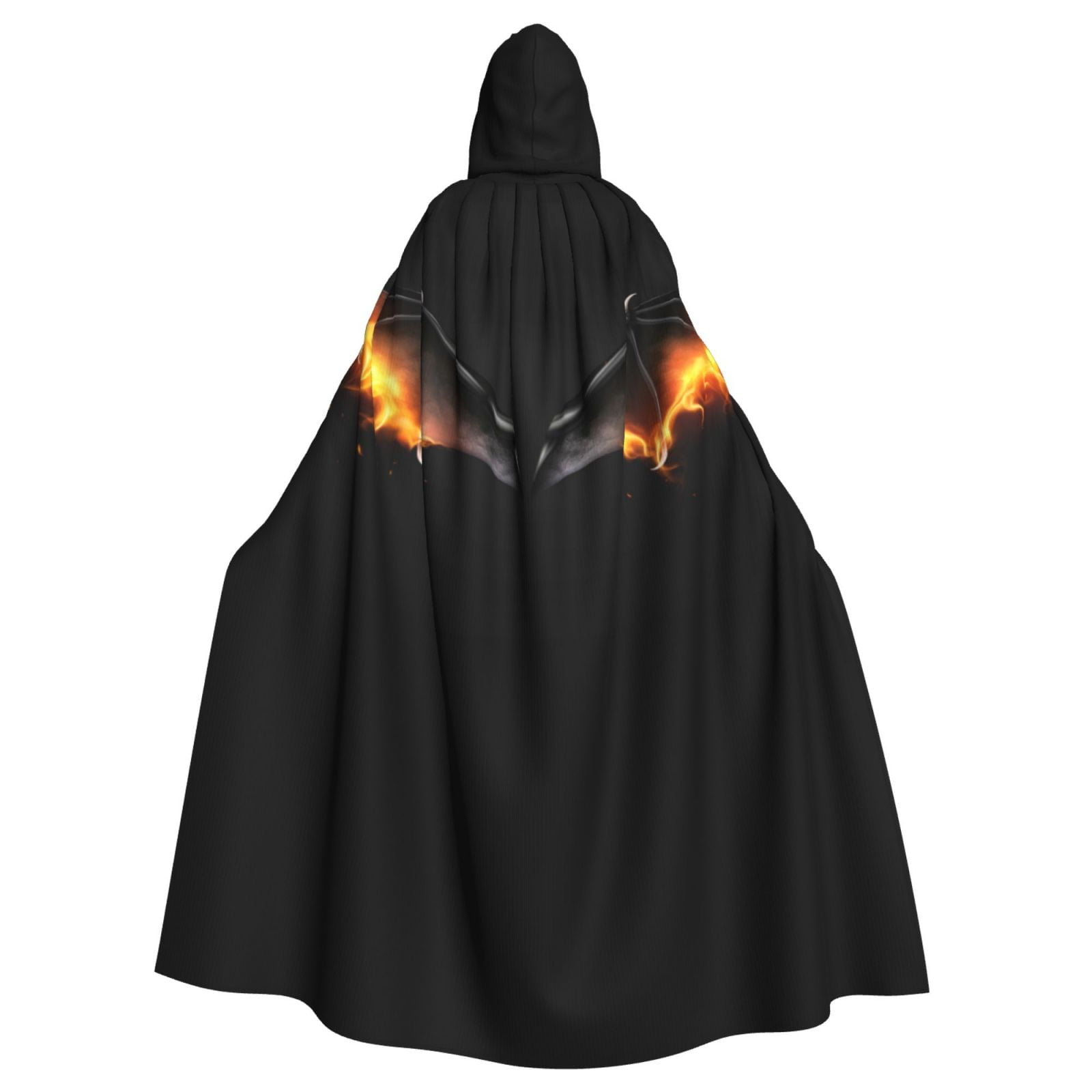 Unisex Hooded Cloak Adult Lightweight Overcoat Daemon Bat Fire Cloak ...