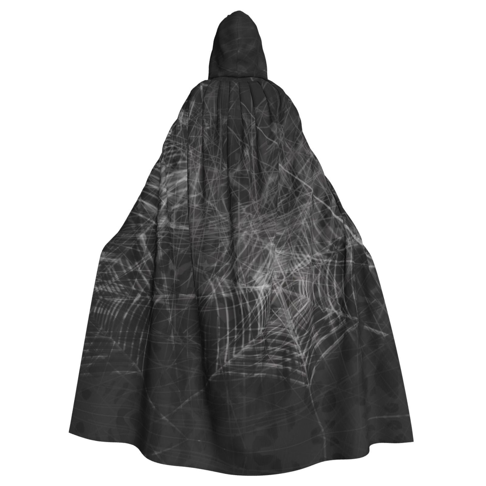 Unisex Hooded Cloak Adult Lightweight Overcoat Dark Spider Web Cloak ...