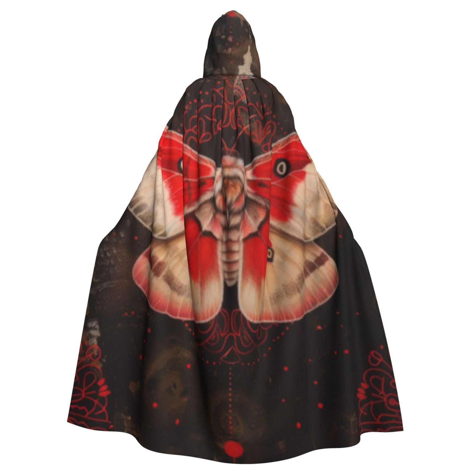Unisex Hooded Cloak Adult Lightweight Overcoat Death Moth Butterfly ...