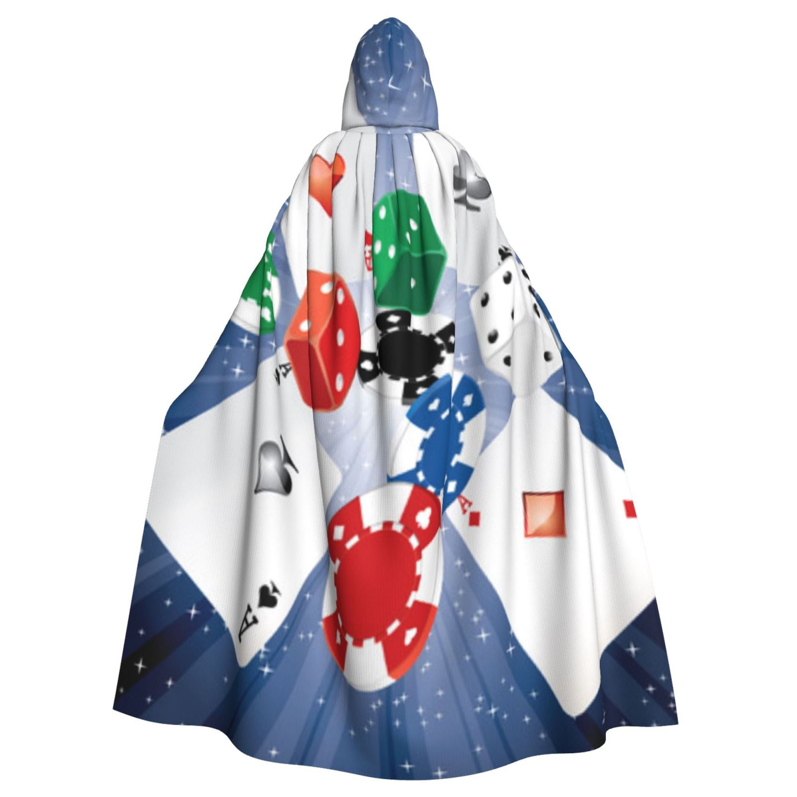 Unisex Hooded Cloak Adult Lightweight Overcoat Dice Cards And Gambling ...