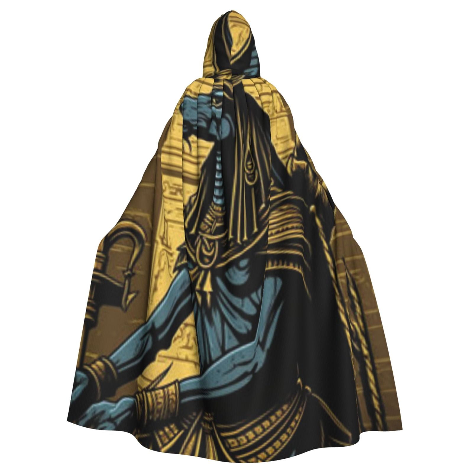 Unisex Hooded Cloak Adult Lightweight Overcoat Egyptian God Anubis Art ...