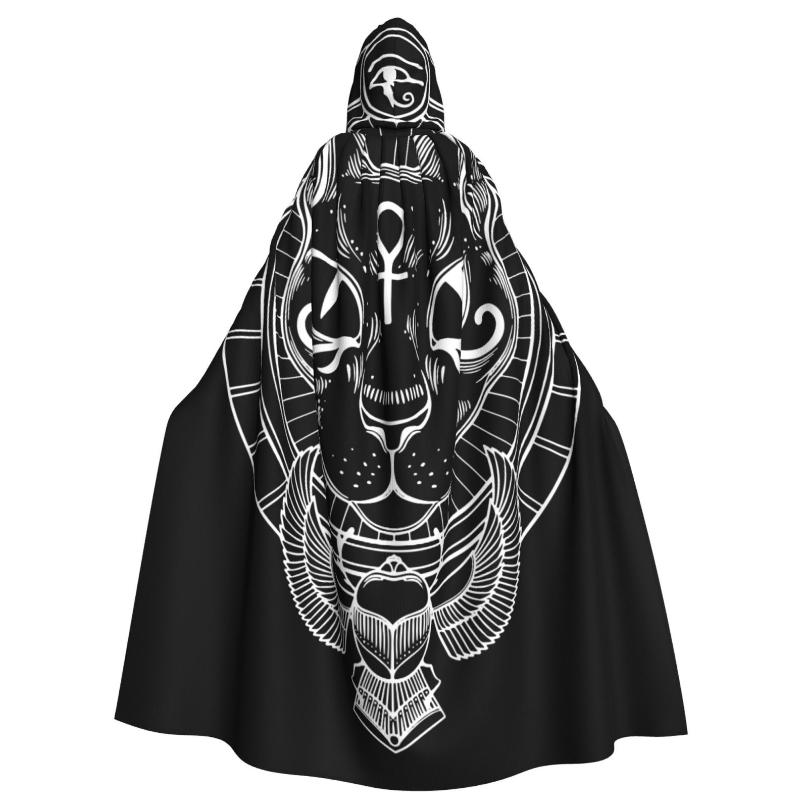 Unisex Hooded Cloak Adult Lightweight Overcoat Egyptian Goddess Cat ...