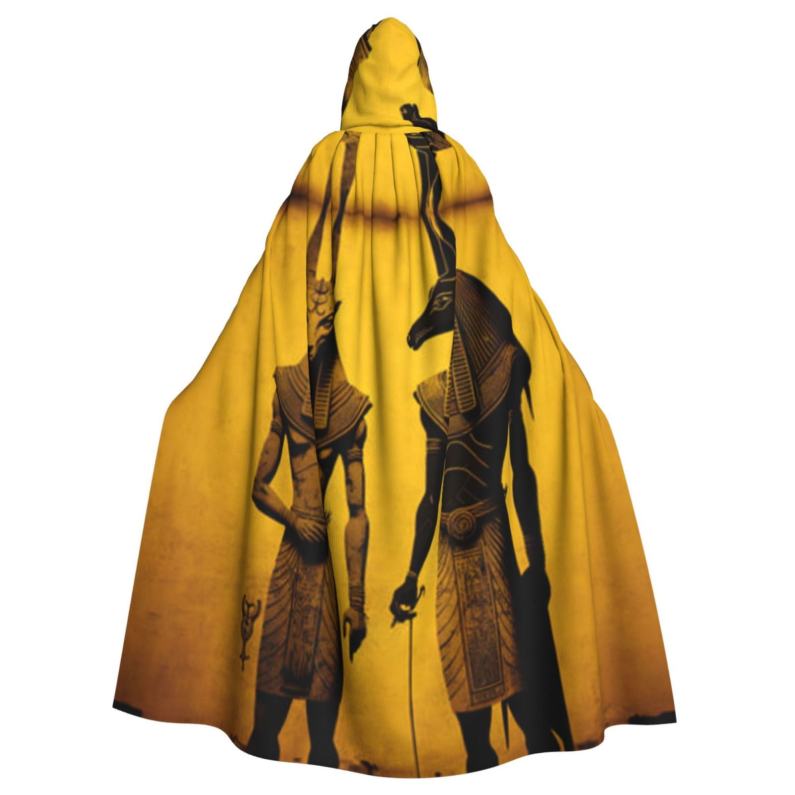 Unisex Hooded Cloak Adult Lightweight Overcoat Egyptian Gods Anubis And ...