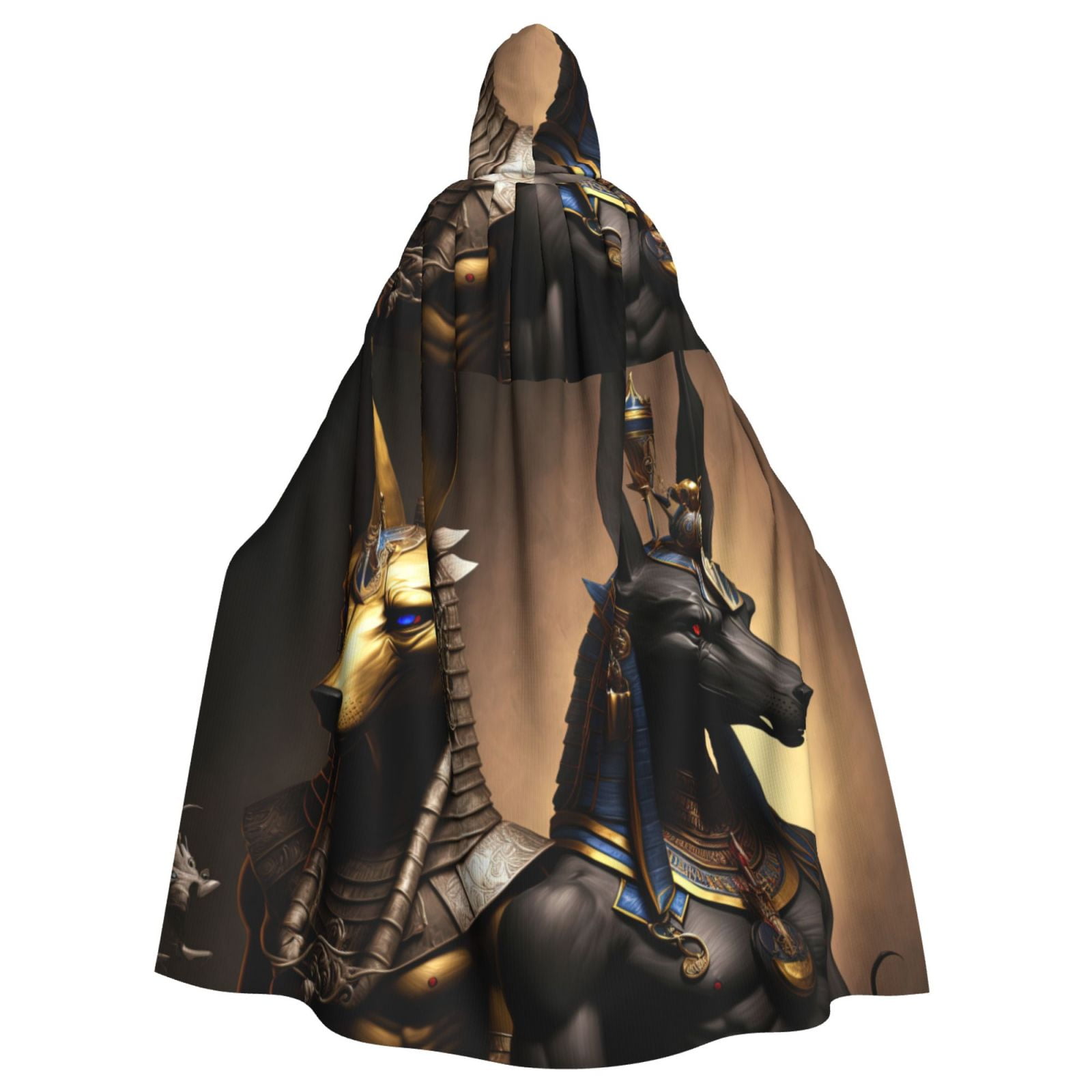 Unisex Hooded Cloak Adult Lightweight Overcoat Egyptian Gods Anubis ...