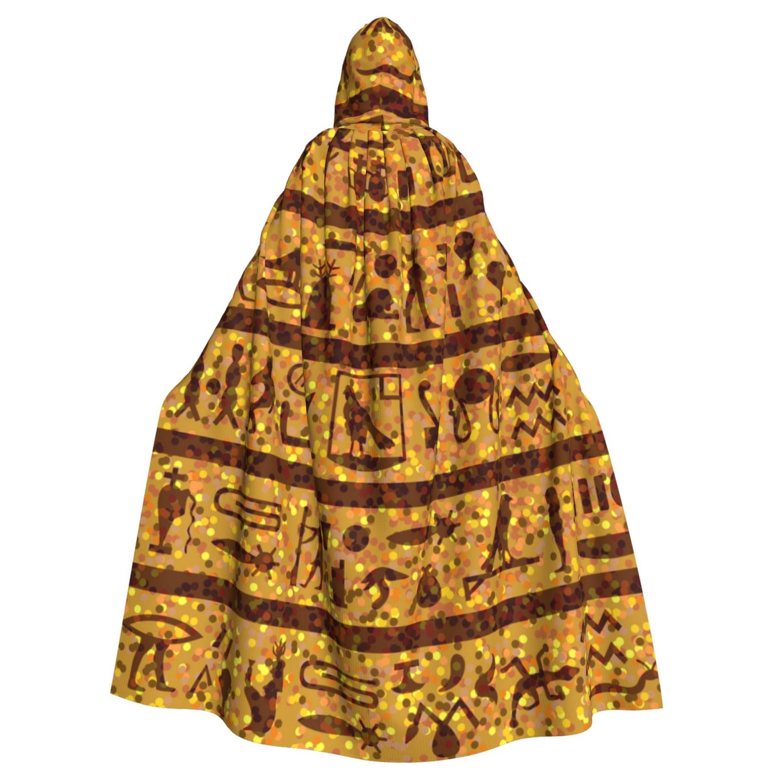 Unisex Hooded Cloak Adult Lightweight Overcoat Egyptian Hieroglyphs ...