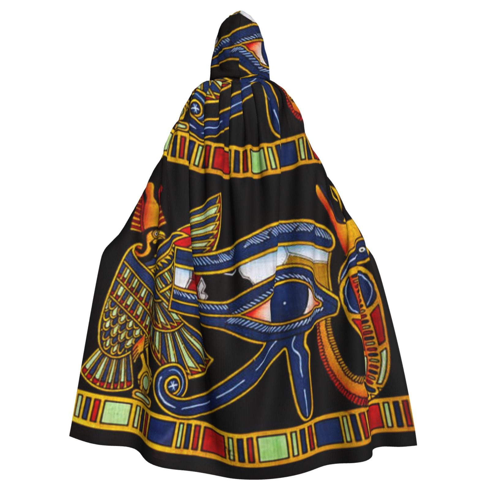 Unisex Hooded Cloak Adult Lightweight Overcoat Egyptian Papyrus With ...