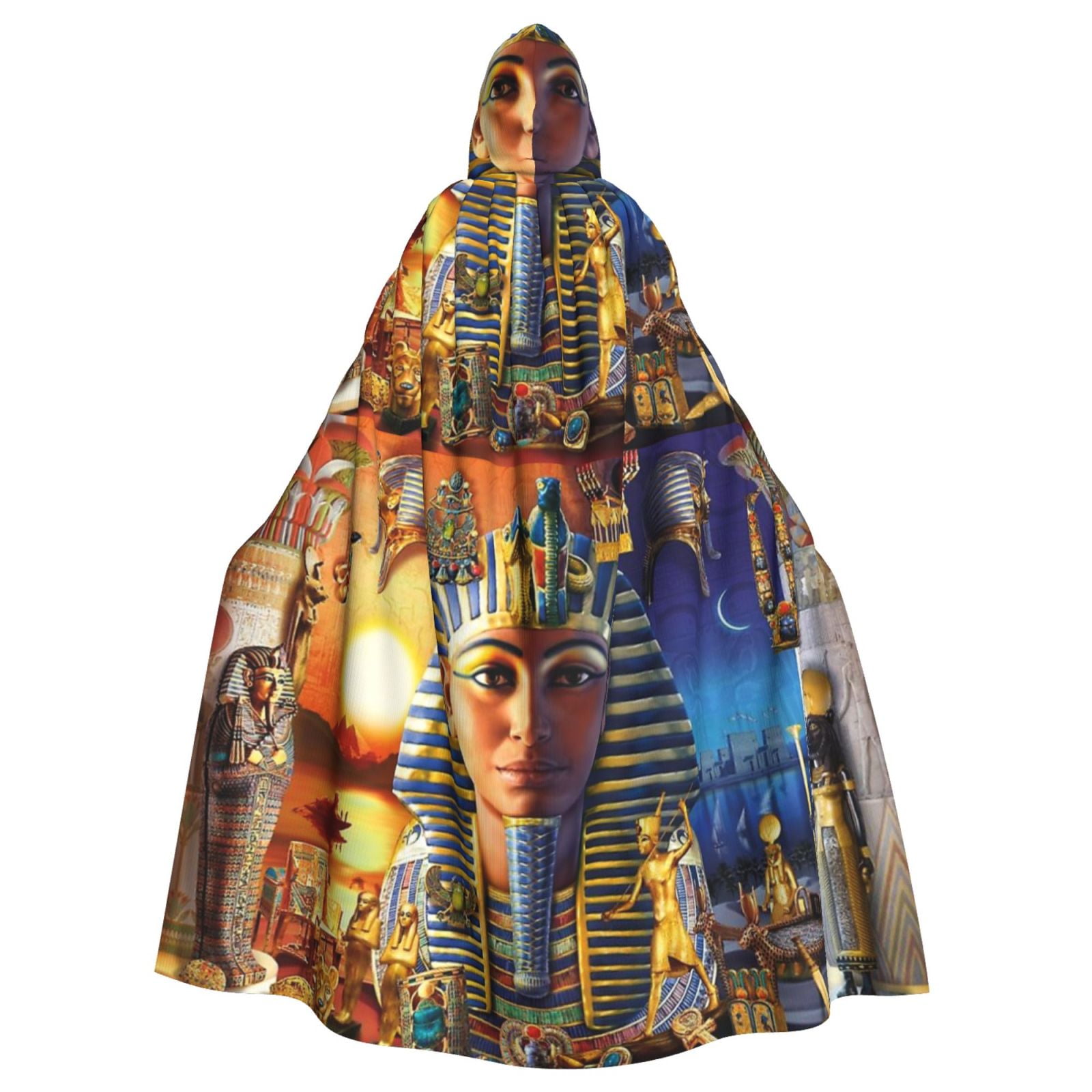 Unisex Hooded Cloak Adult Lightweight Overcoat Egyptian Treasures ...