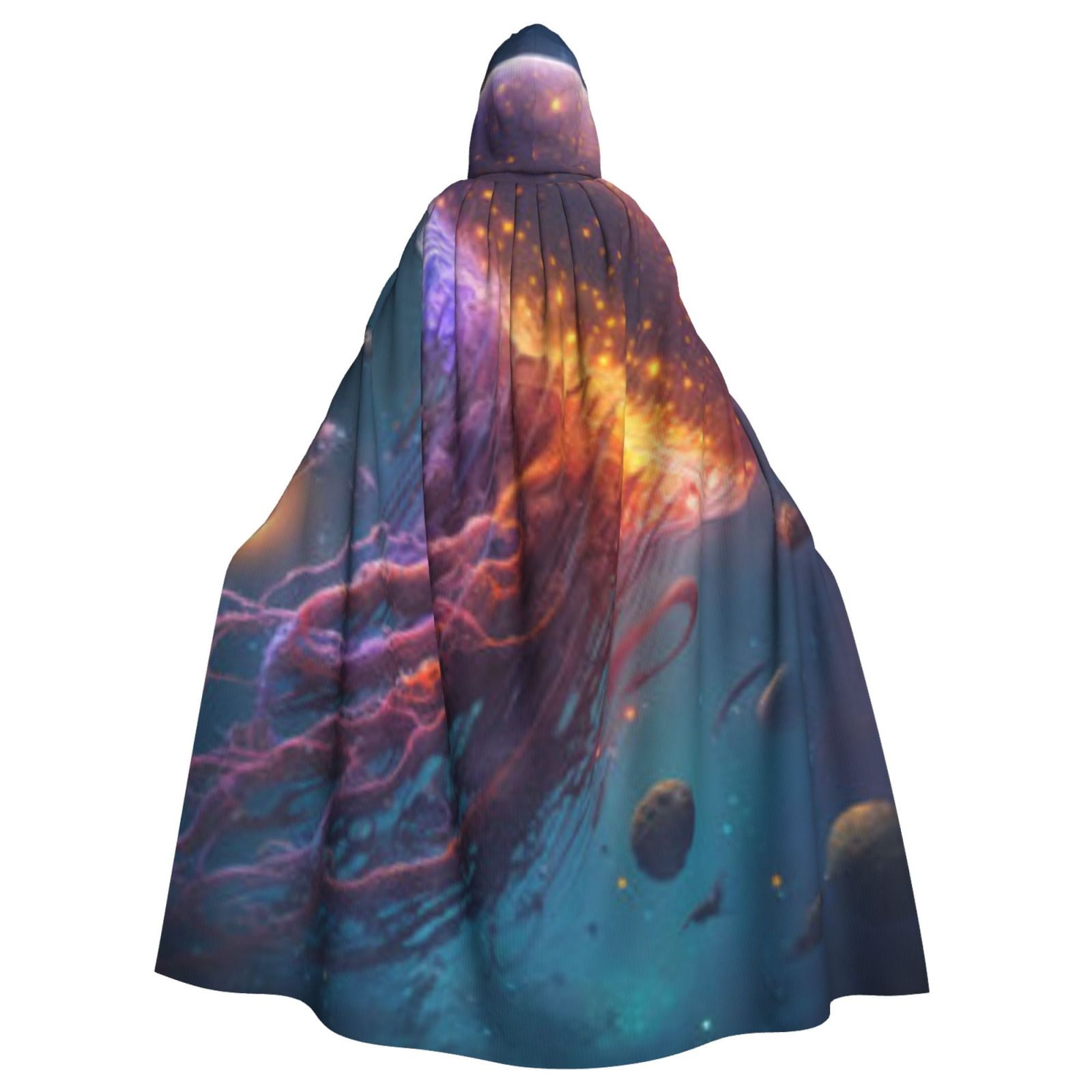 Unisex Hooded Cloak Adult Lightweight Overcoat Fantastic Jellyfish In ...