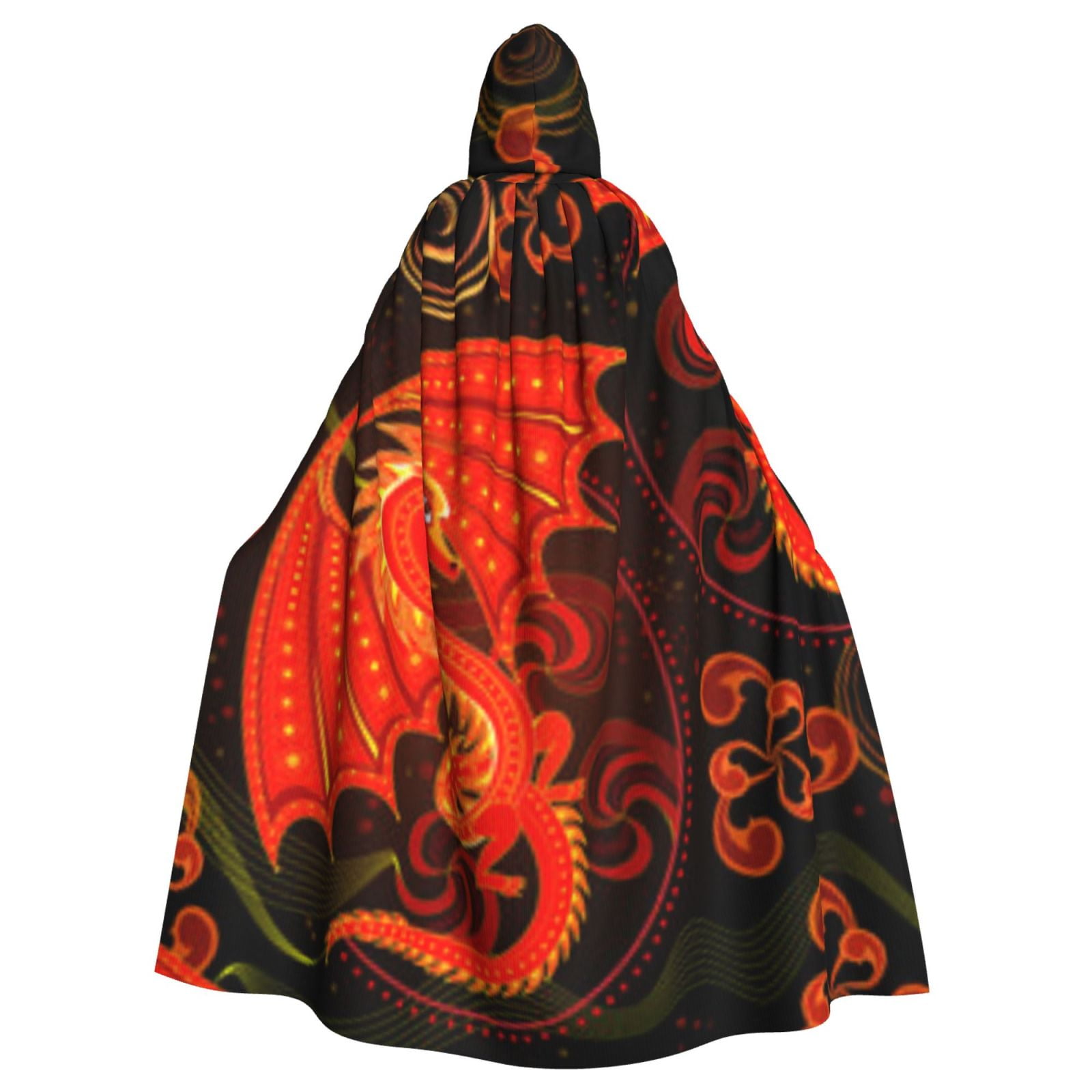 Unisex Hooded Cloak Adult Lightweight Overcoat Fantasy Dragons And ...