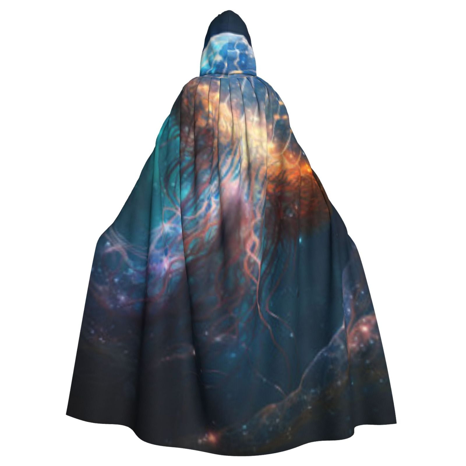 Unisex Hooded Cloak Adult Lightweight Overcoat Fantasy Jellyfish Space ...