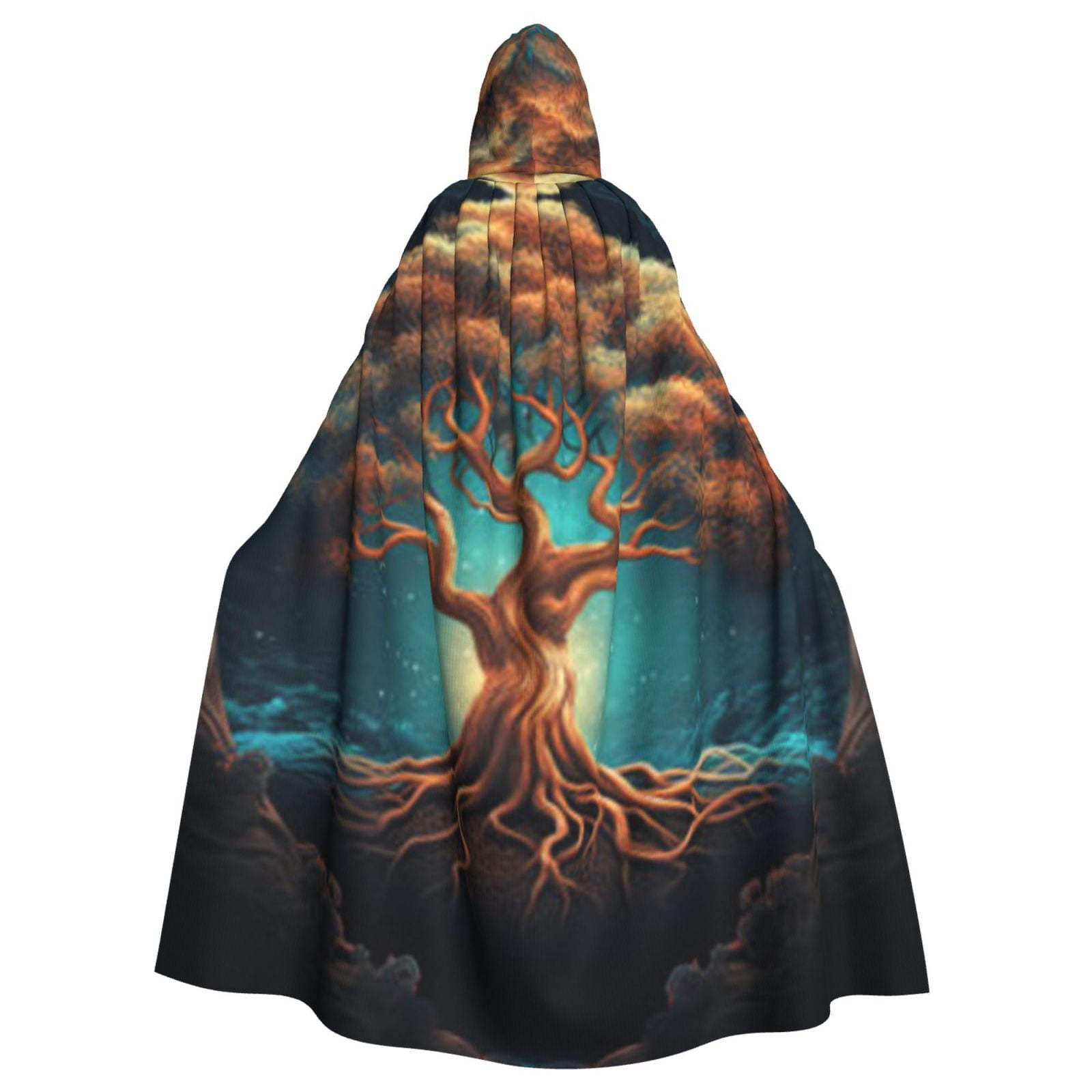 Unisex Hooded Cloak Adult Lightweight Overcoat Fantasy Landscape With ...