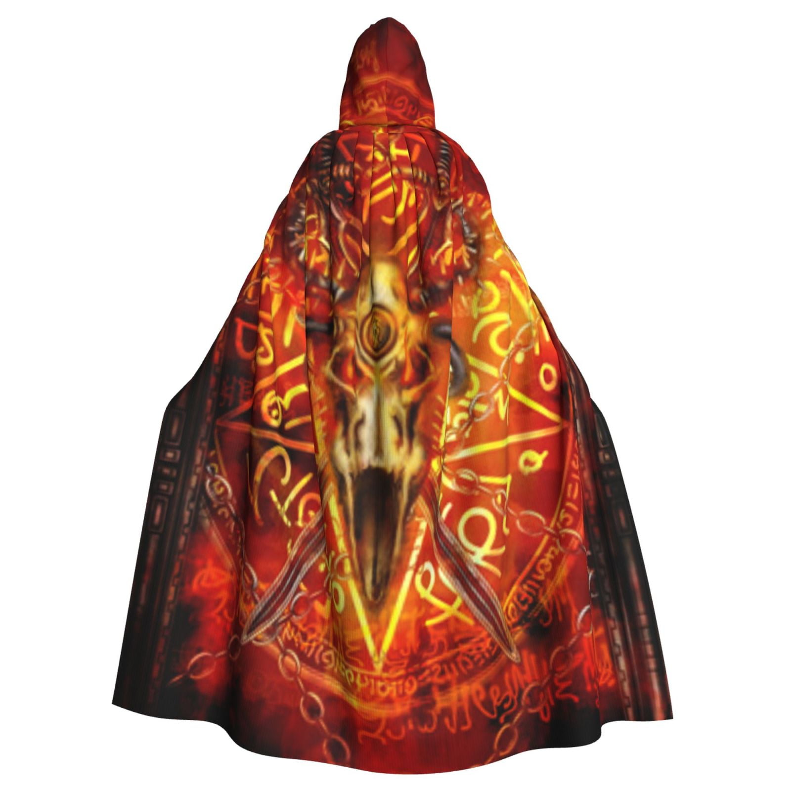 Unisex Hooded Cloak Adult Lightweight Overcoat Fantasy Swords Demonic ...