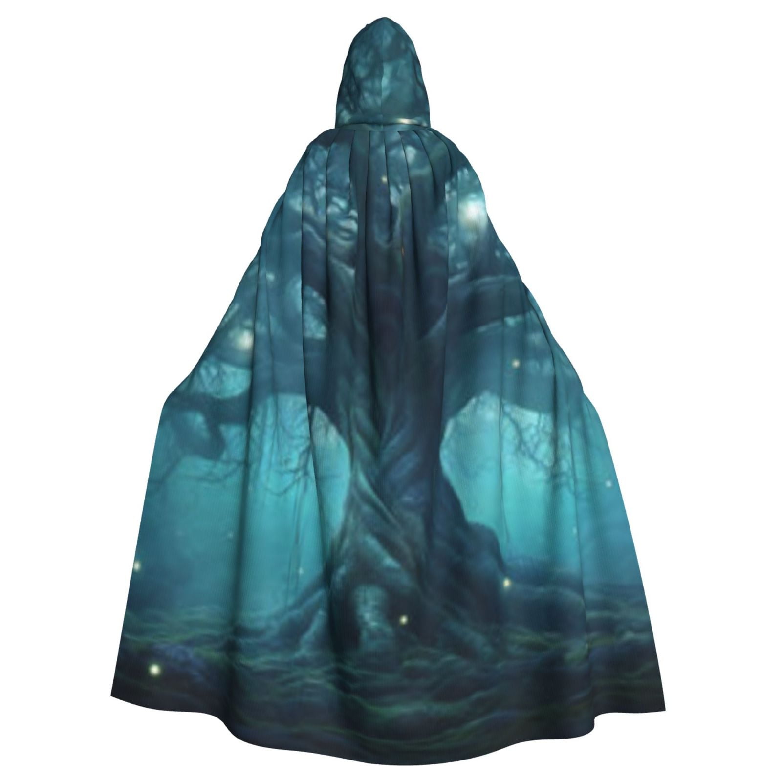 Unisex Hooded Cloak Adult Lightweight Overcoat Fantasy Tree In The Dark ...