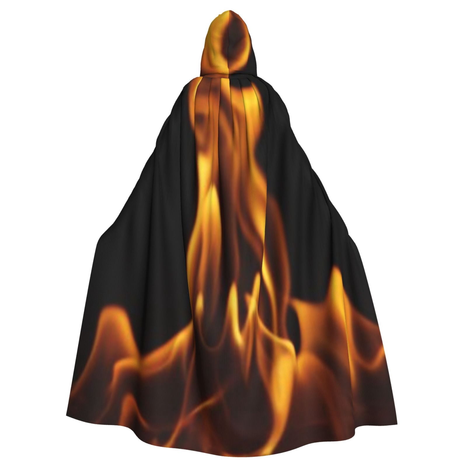 Unisex Hooded Cloak Adult Lightweight Overcoat Fire Dancing In The Dark ...