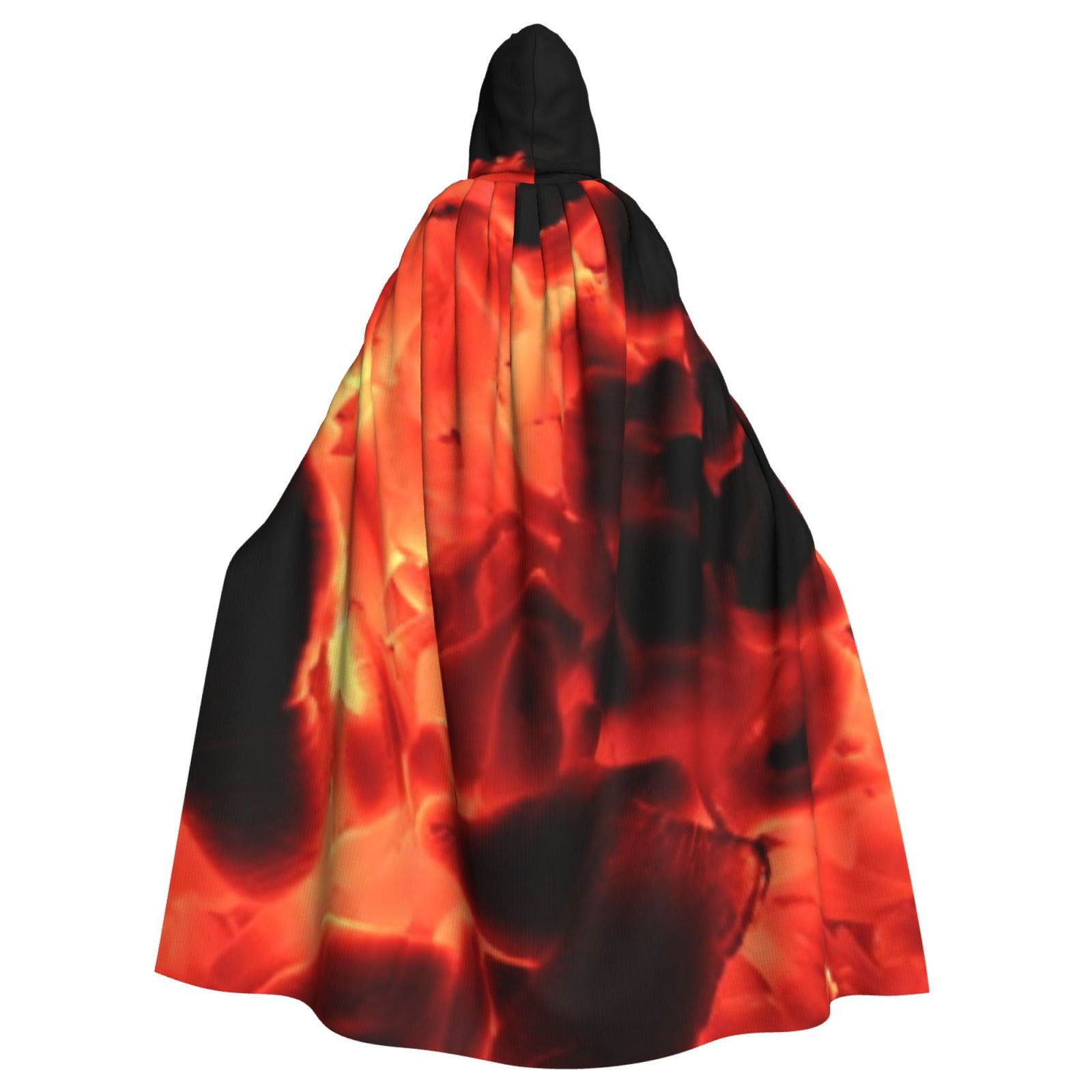 Unisex Hooded Cloak Adult Lightweight Overcoat Fire Print Cloak for ...