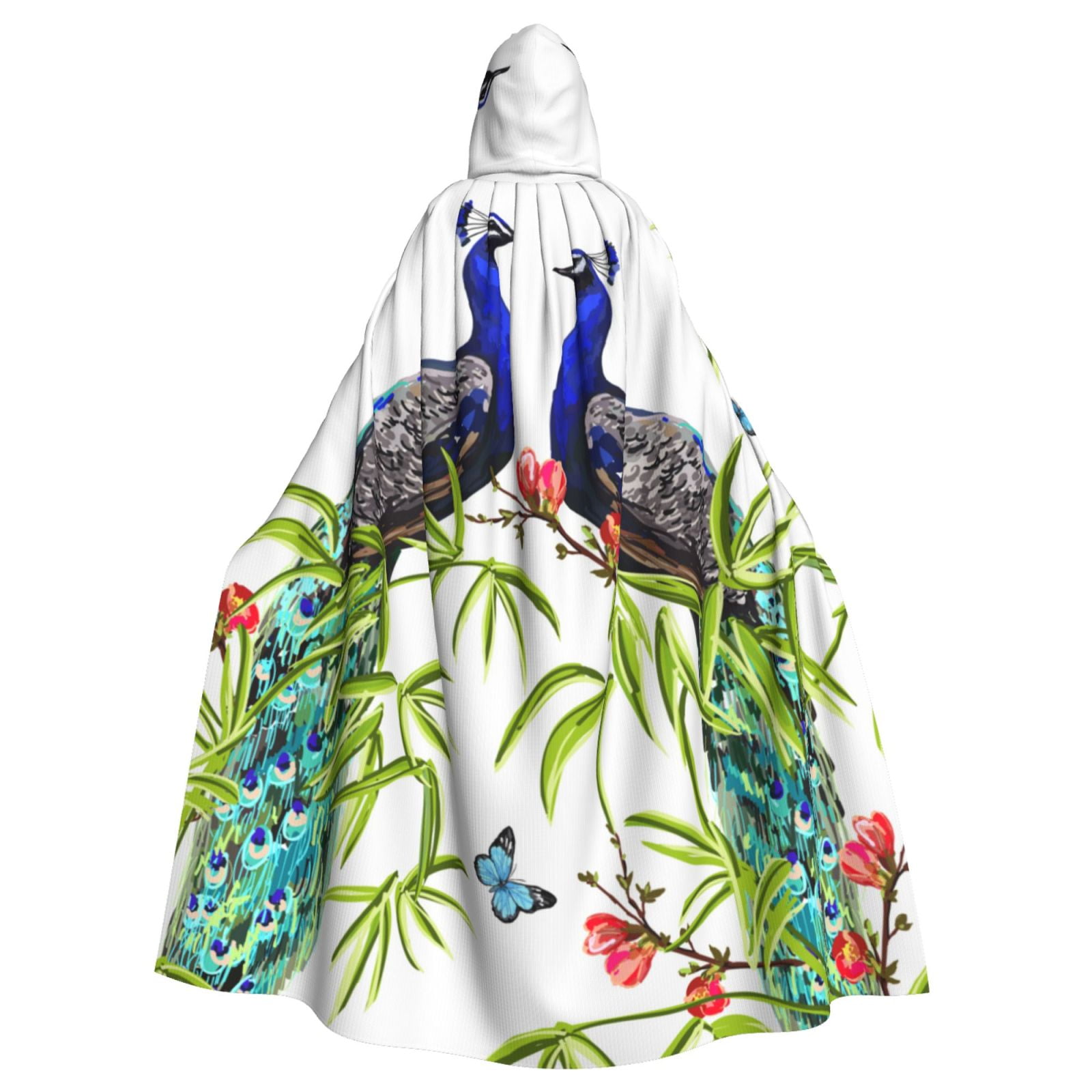 Unisex Hooded Cloak Adult Lightweight Overcoat Floral Summer Tropical ...