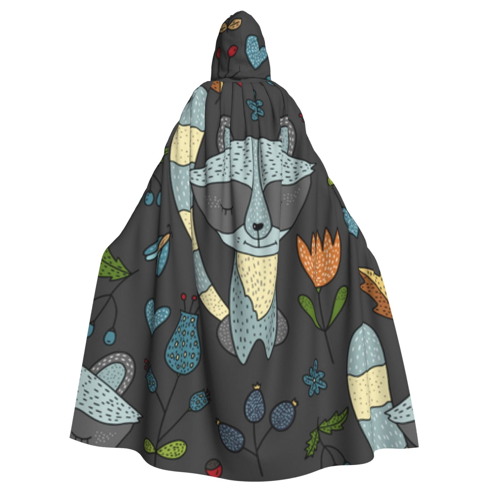 Unisex Hooded Cloak Adult Lightweight Overcoat Forest Cute Sleeping ...
