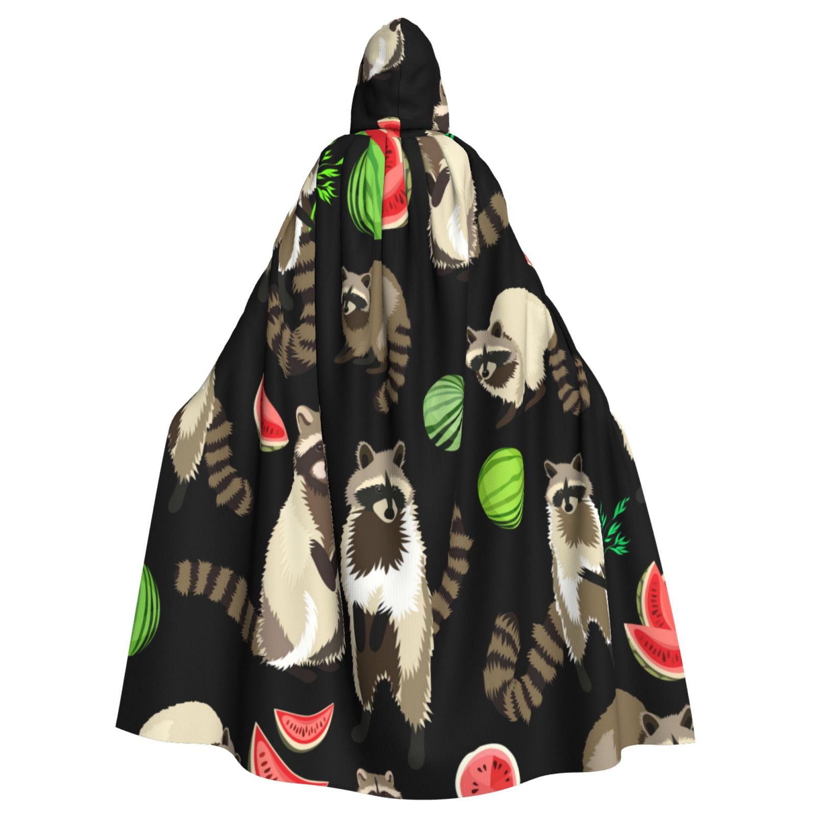 Unisex Hooded Cloak Adult Lightweight Overcoat Forest Raccoon Cute ...