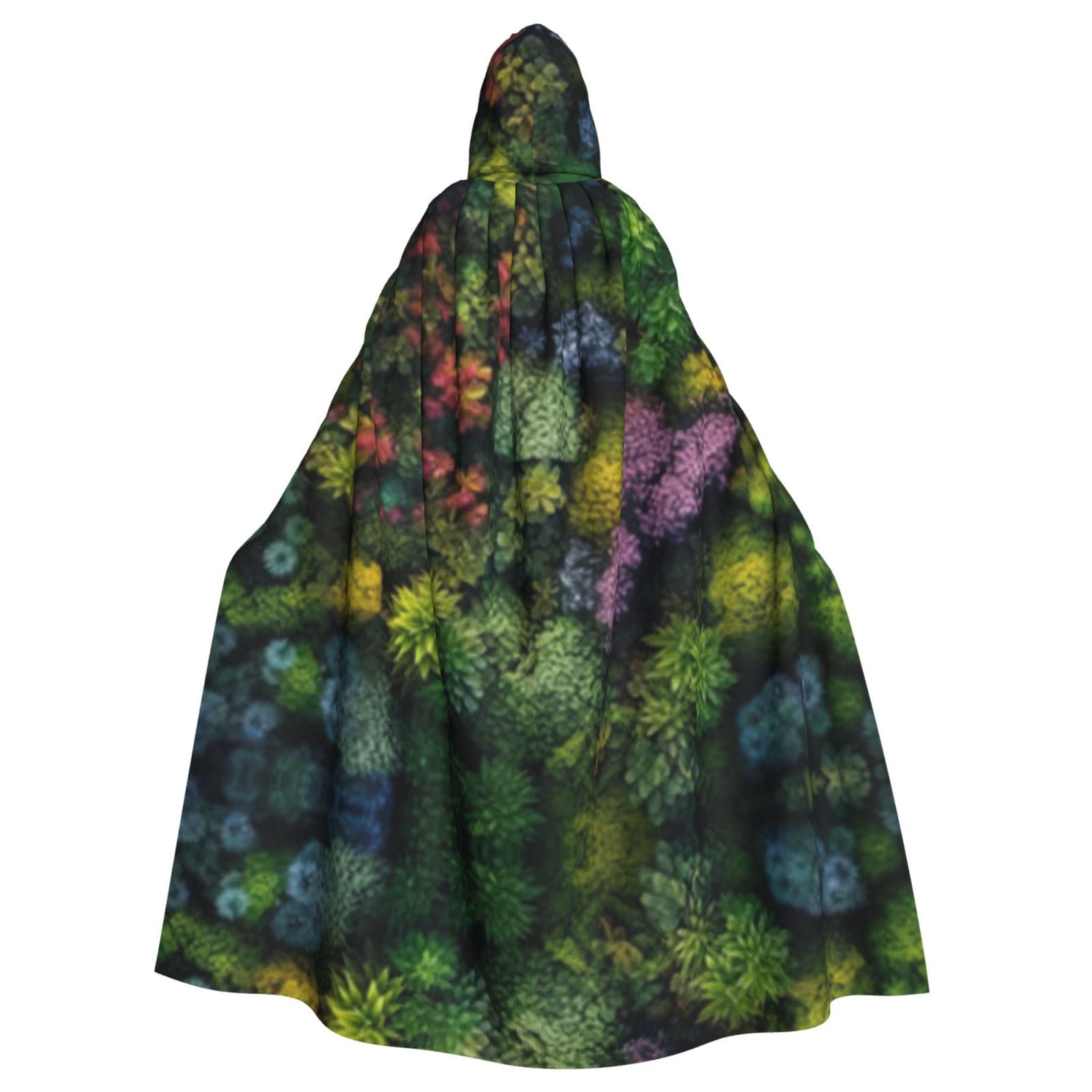 Unisex Hooded Cloak Adult Lightweight Overcoat Forest Stable Moss Cloak ...