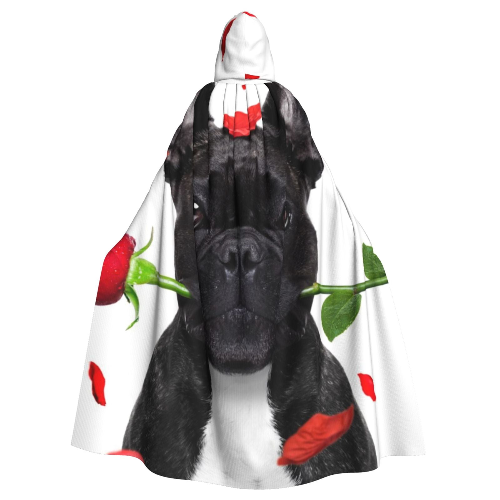 Unisex Hooded Cloak Adult Lightweight Overcoat French Bulldog Dog With ...