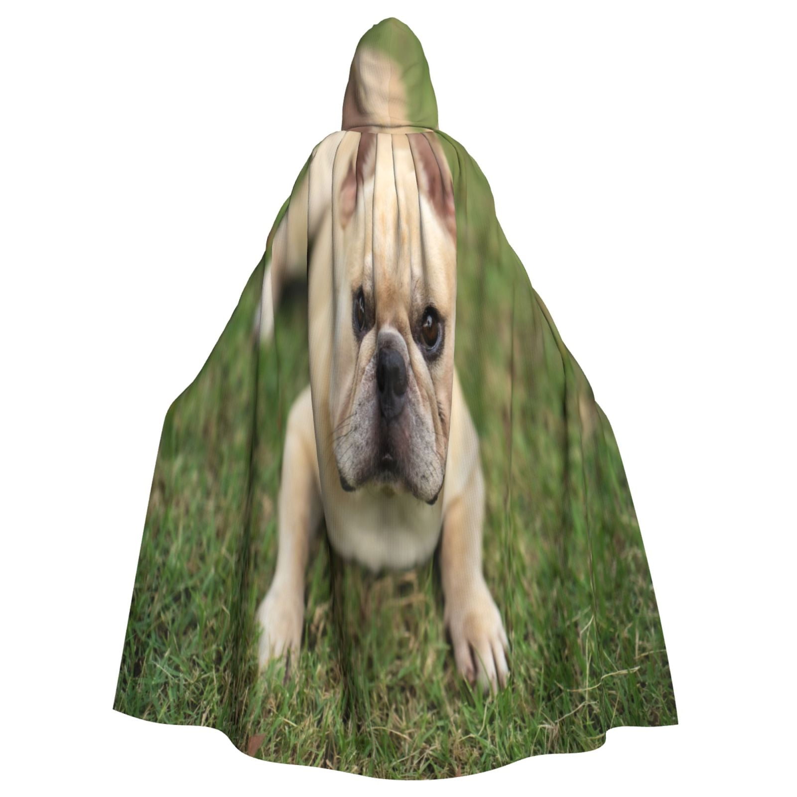 Unisex Hooded Cloak Adult Lightweight Overcoat French Bulldog Lying ...