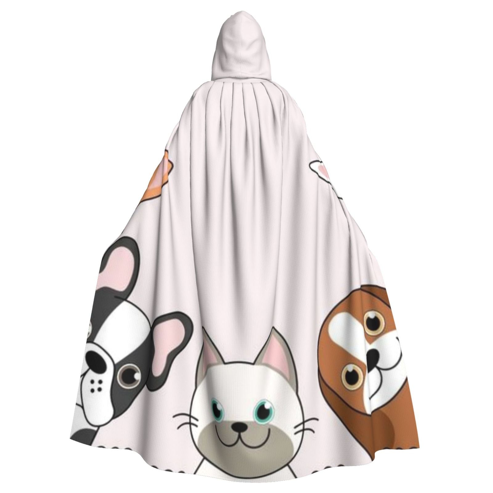 Unisex Hooded Cloak Adult Lightweight Overcoat Funny Cartoon Dogs And ...