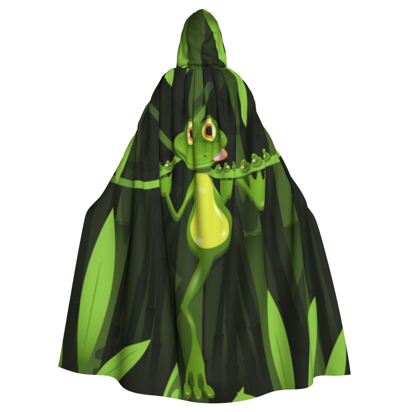 Unisex Hooded Cloak Adult Lightweight Overcoat Funny Frog Character On ...