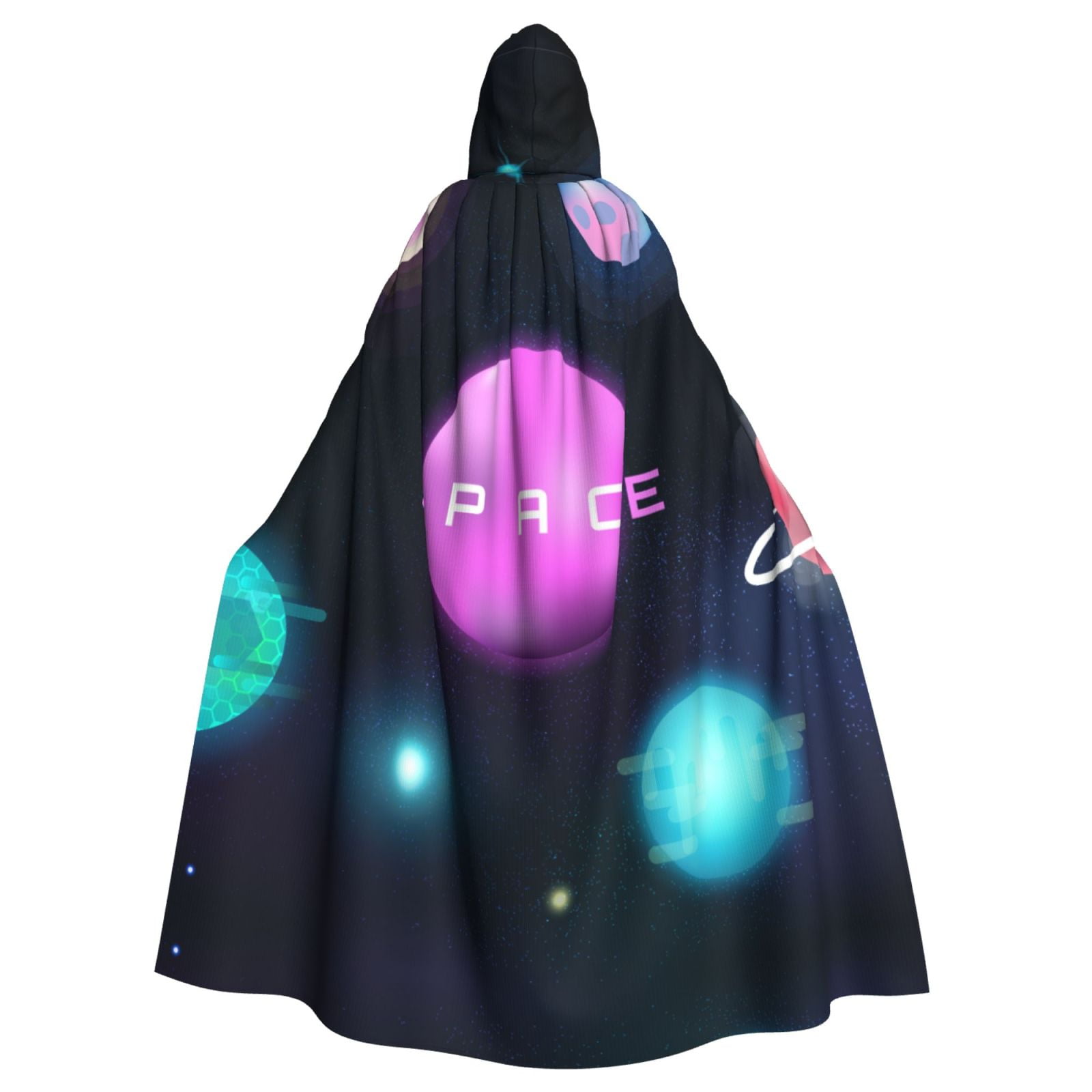 Unisex Hooded Cloak Adult Lightweight Overcoat Galaxy Space Planets ...