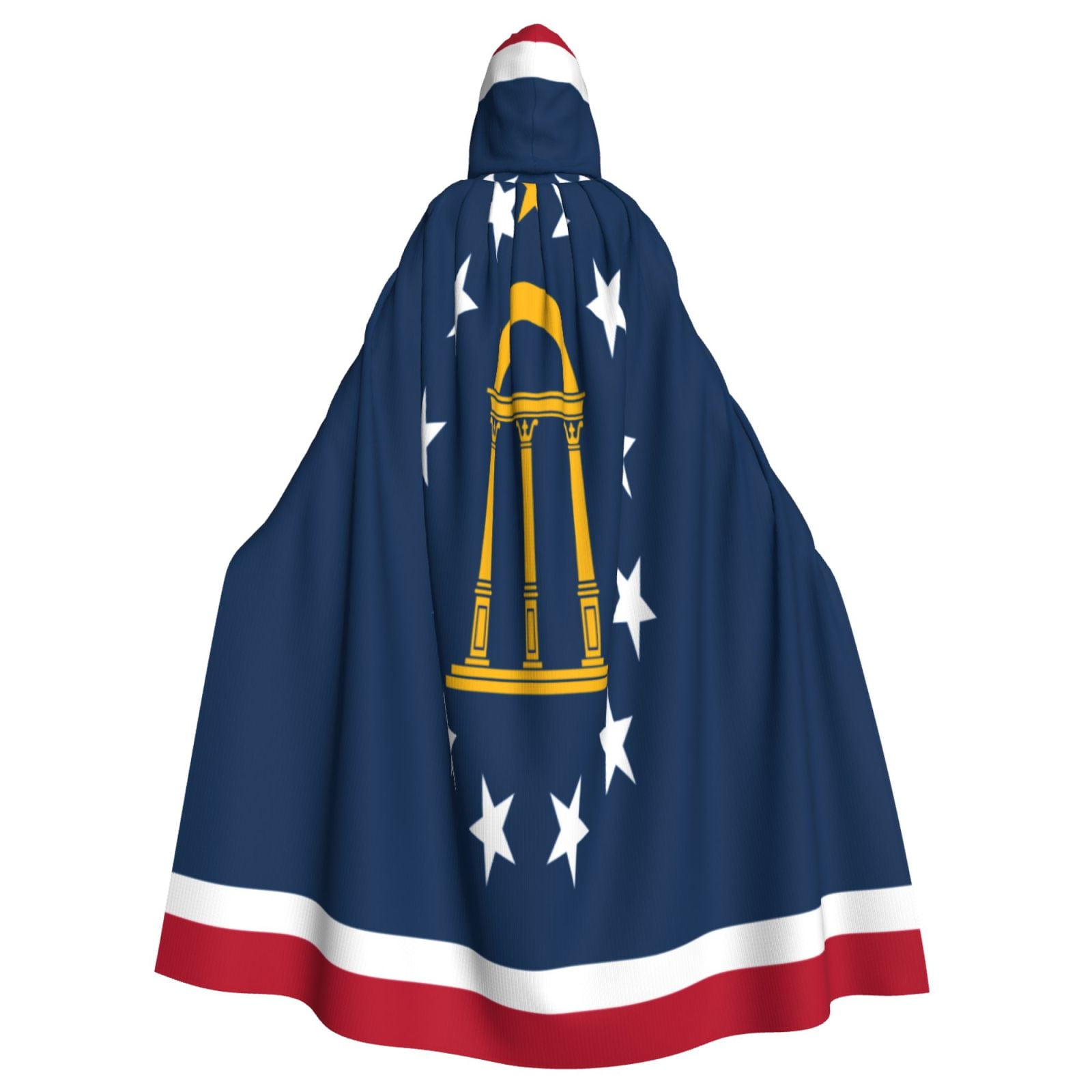 Unisex Hooded Cloak Adult Lightweight Overcoat Georgia State Flag ...