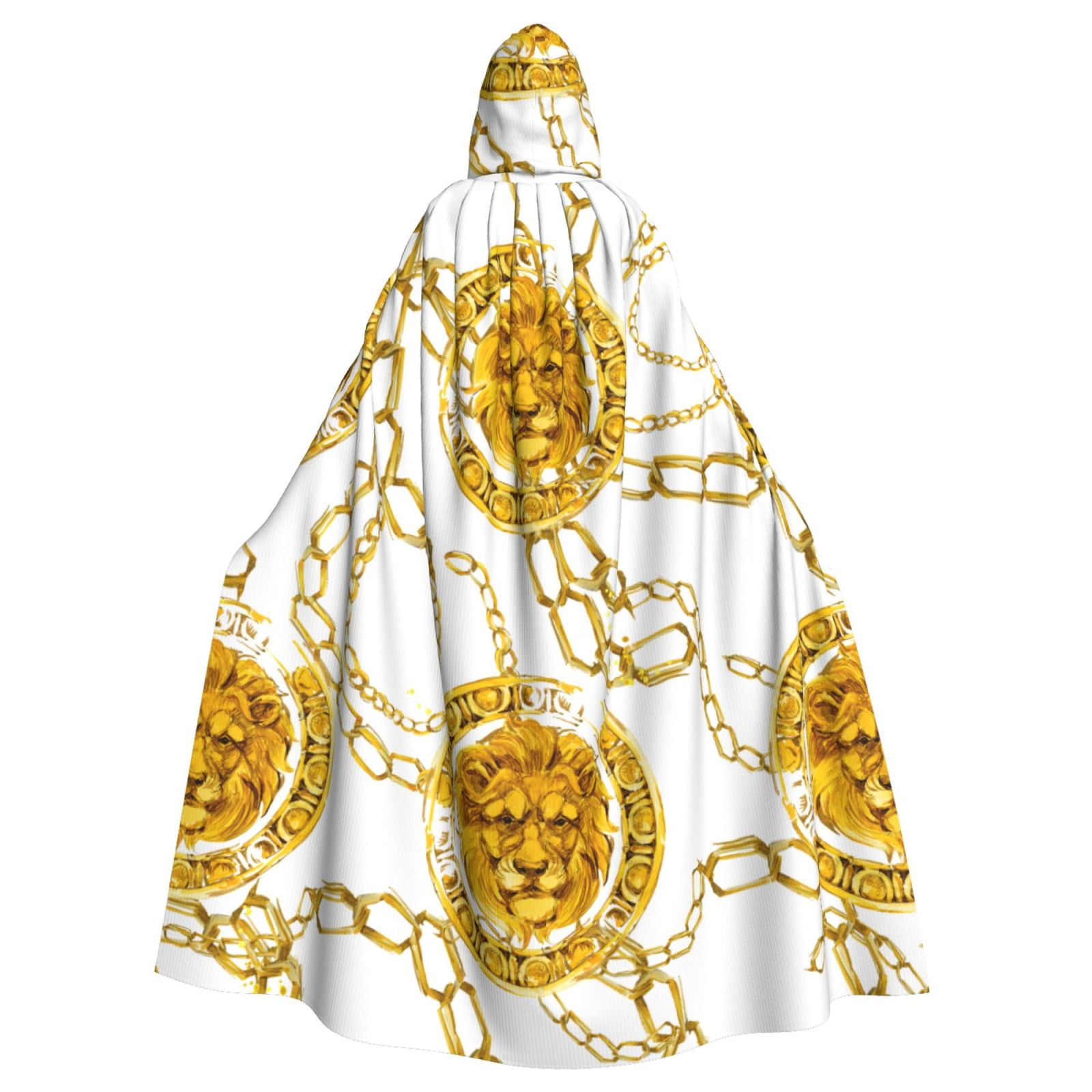 Unisex Hooded Cloak Adult Lightweight Overcoat Golden Lion Baroque ...