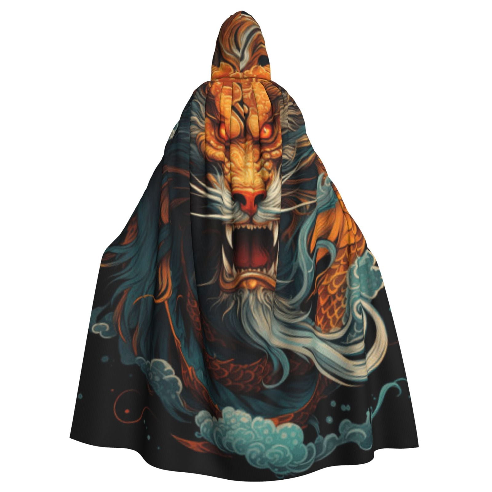 Unisex Hooded Cloak Adult Lightweight Overcoat Gragon Head Cloak for ...