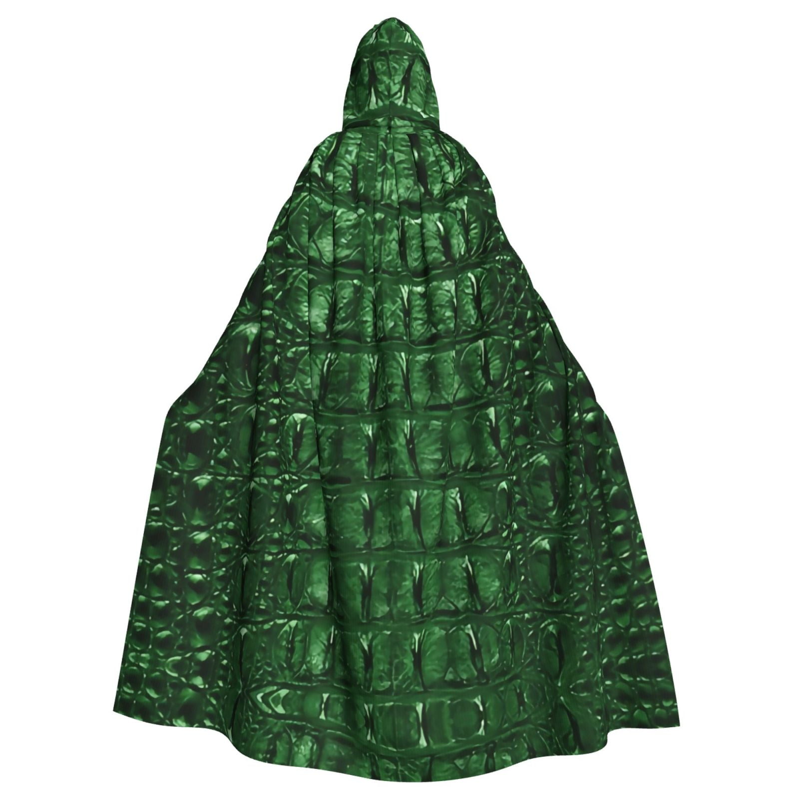 Unisex Hooded Cloak Adult Lightweight Overcoat Green Crocodile Skin ...